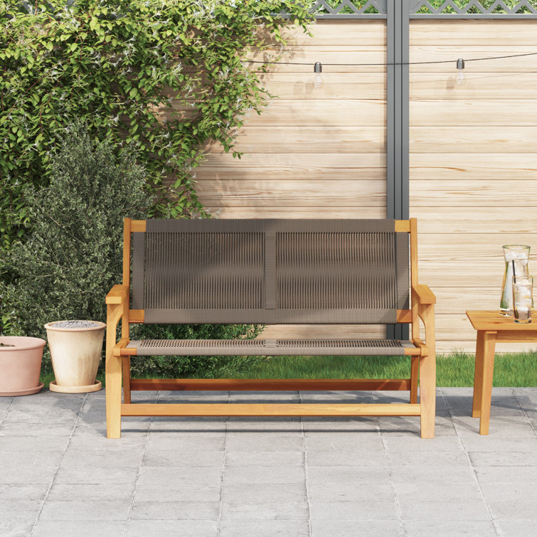 Fjørde & Co Wood, Rope Medium Ergonomic Outdoor Bench Rectangular ...