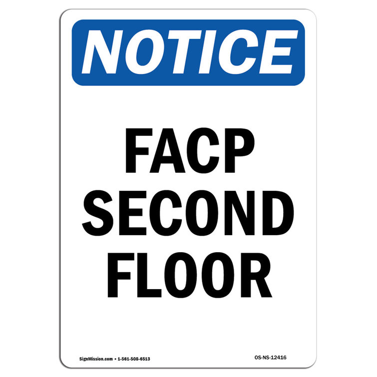 SignMission Facp Second Floor Sign | Wayfair