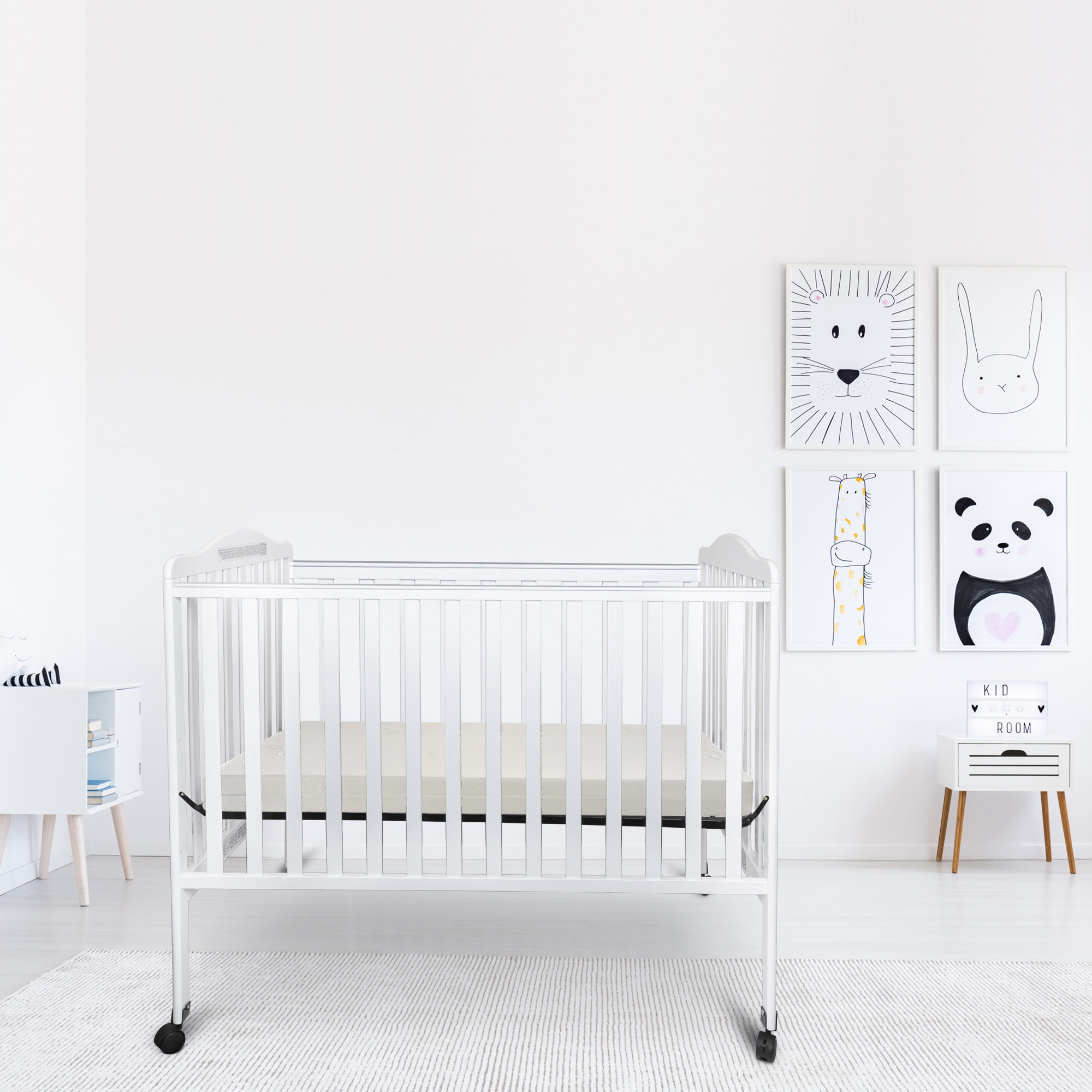 Fizzy 2-in-1 Convertible Baby Crib, Small Toddler Bed with Locking ...