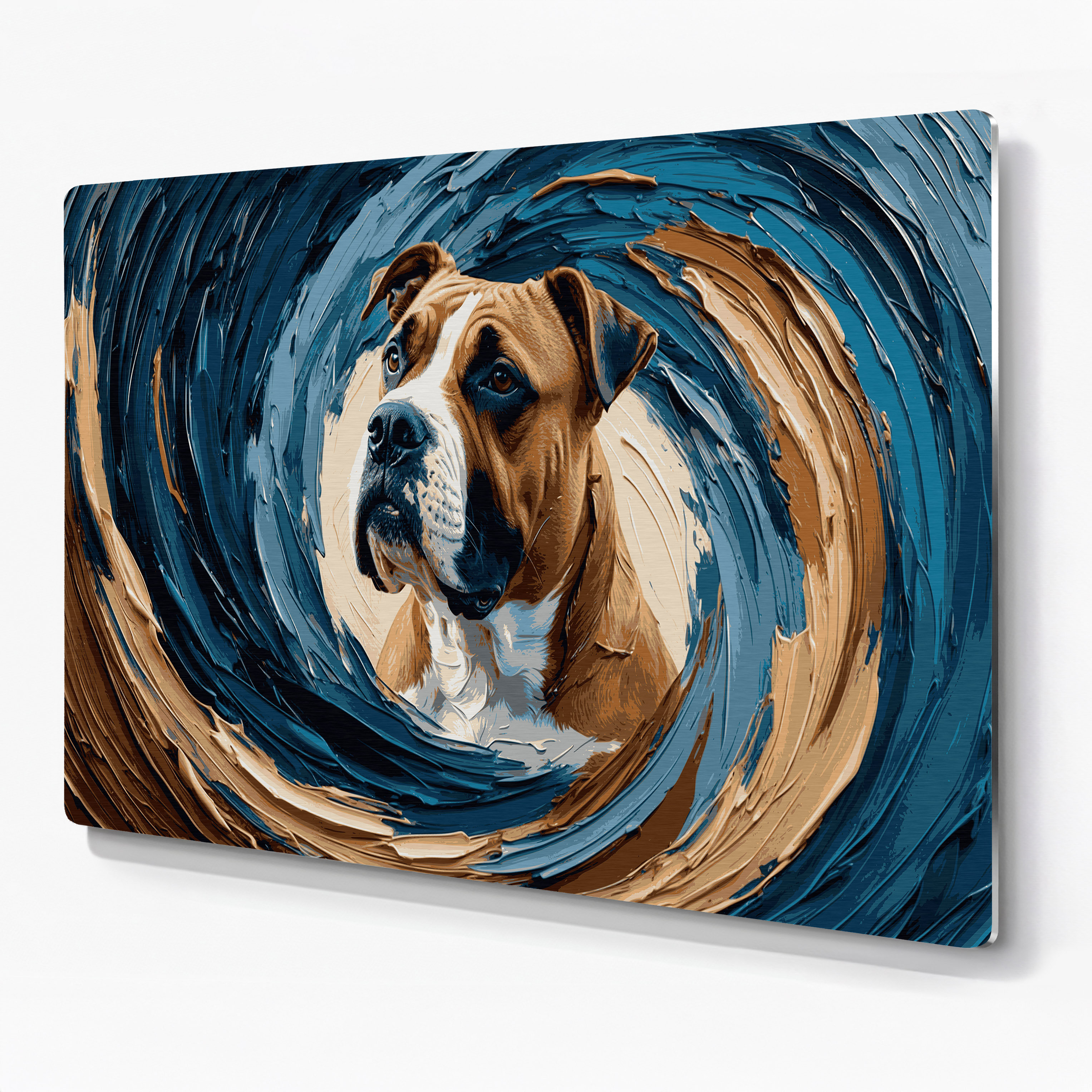 Orren Ellis Dogs Staffordshire Bull Terrier Grey Metal Wall Art ...