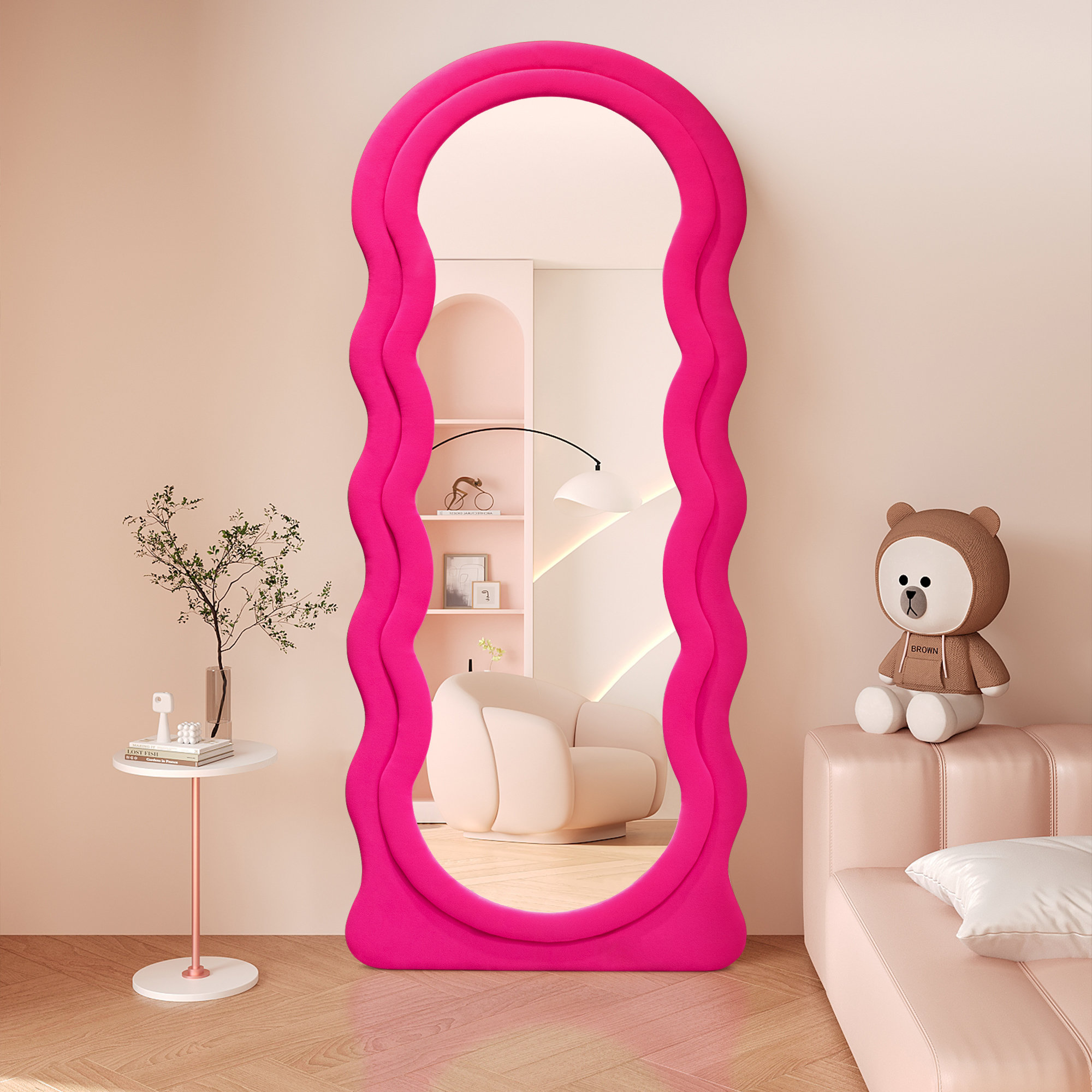 Mercer41 Wavy Manufactured Wood Wavy Full Length Mirror & Reviews | Wayfair