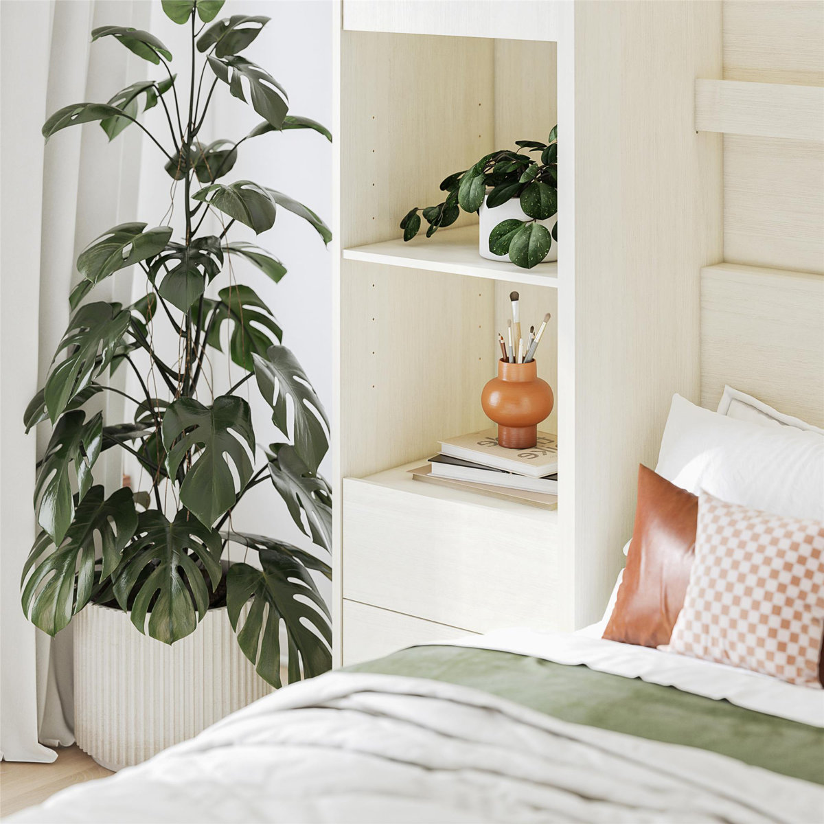 Mr. Kate Greenwich Murphy Bed with 2 Wardrobe Side Storage Cabinets ...