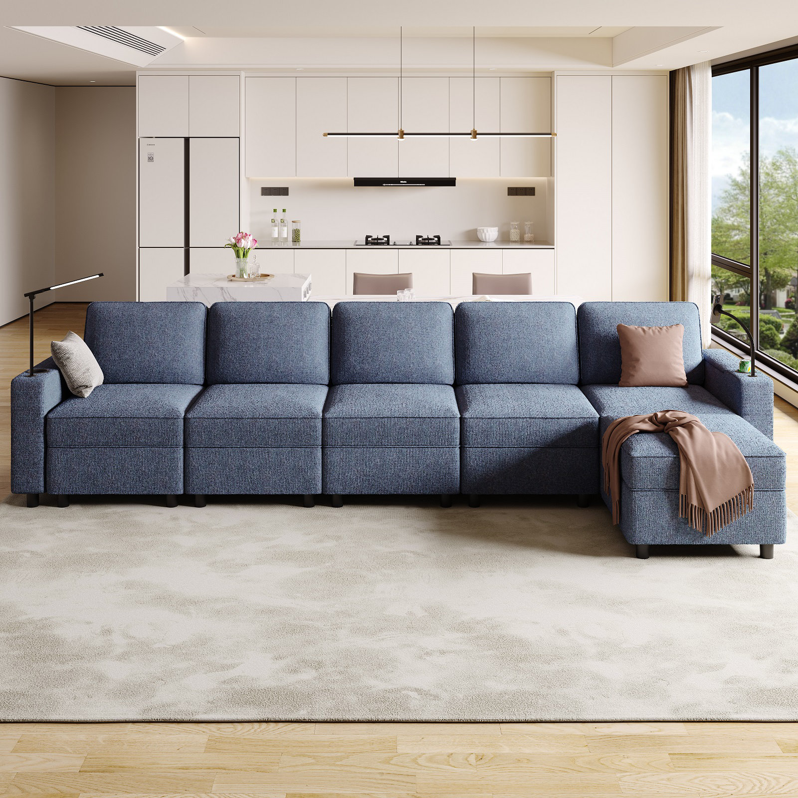 Latitude Run® 7 Pieces -L shaped Modular Sectional Sofa with Storage ...