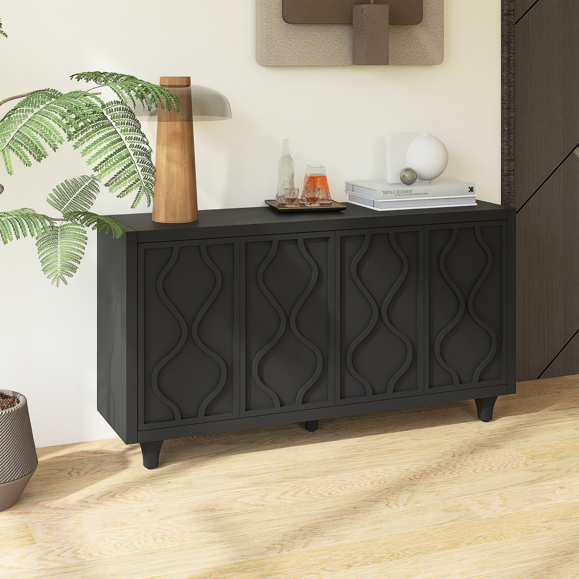 Latitude Run® Stylish Storage Cabinet Sideboard Wooden Cabinet With ...