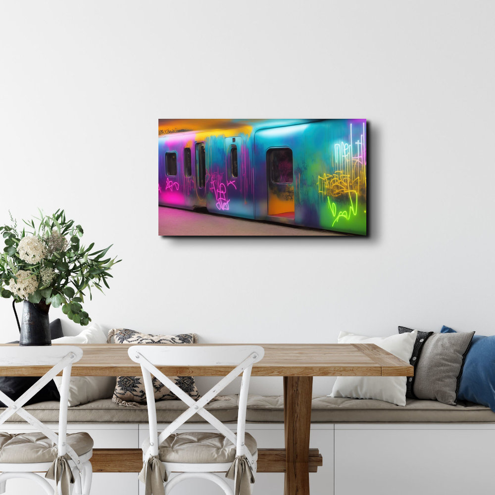 ATX Art Group LLC Subway Neon Graffiti Cars by Stephen Chambers ...