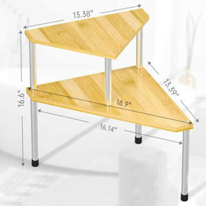 17 Stories Bathroom Countertop Organizer Counter Shelf - 2 Tier Corner ...