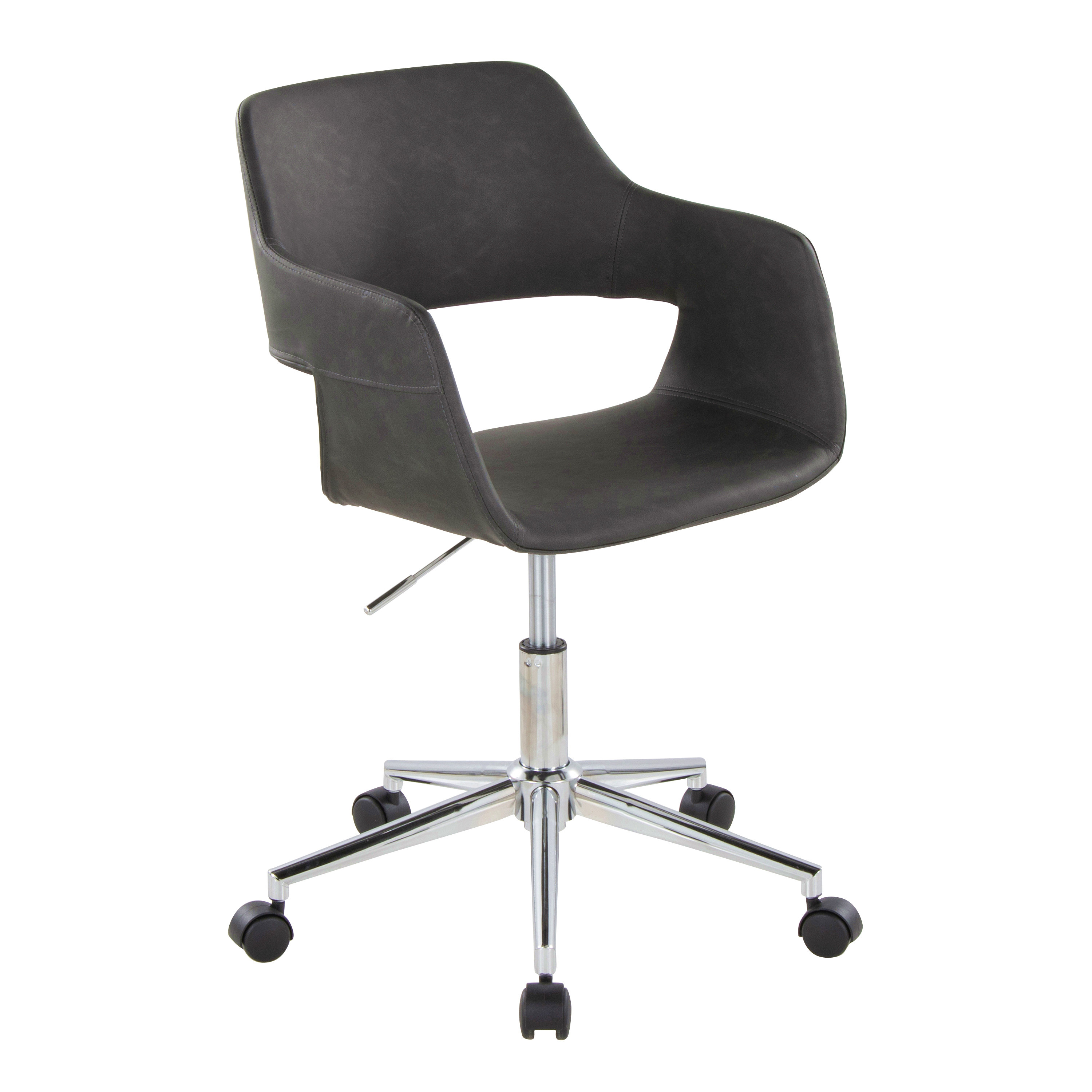 Brayden Studio® Contemporary Task Chair Metal And Faux Leather | Wayfair