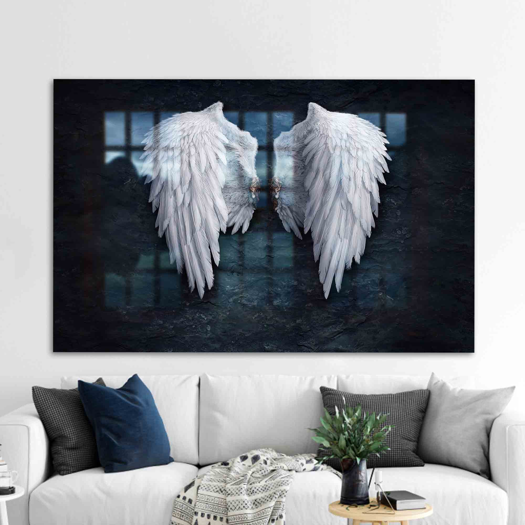 Trinx Abstract Graffiti Wing Art Printed on Tempered Glass for Home and ...