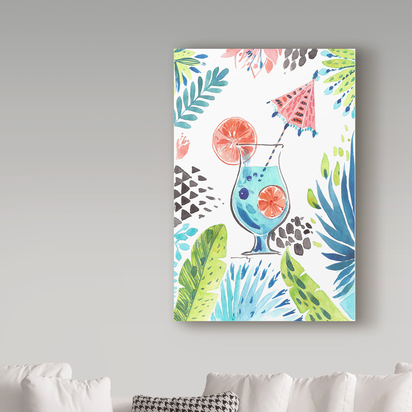 Bay Isle Home™ Wold Summer 3' Watercolor Painting Print on Wrapped ...