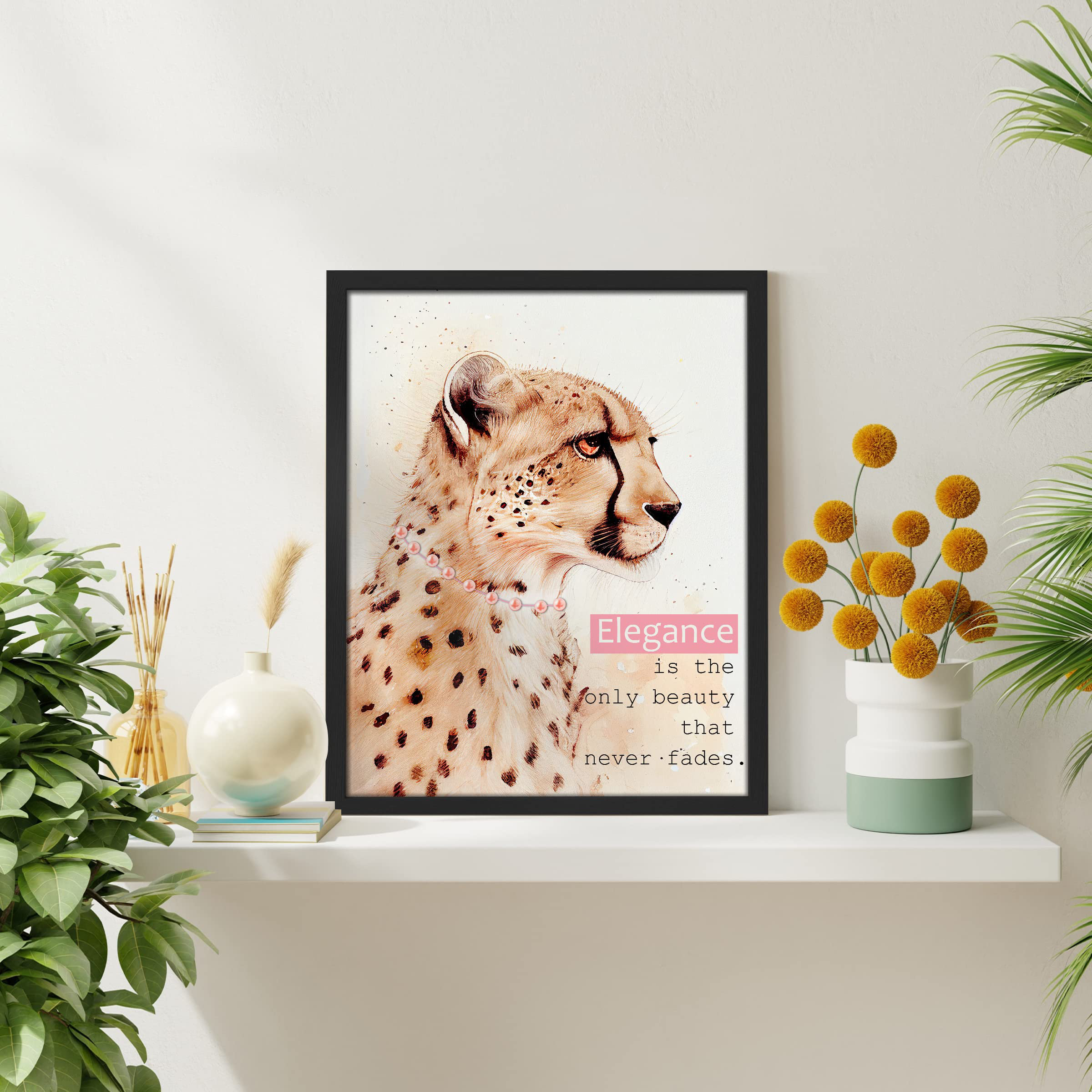 SIGNLEADER " Cheetah Diamond Necklace Cat Fashion Inspirational Saying ...