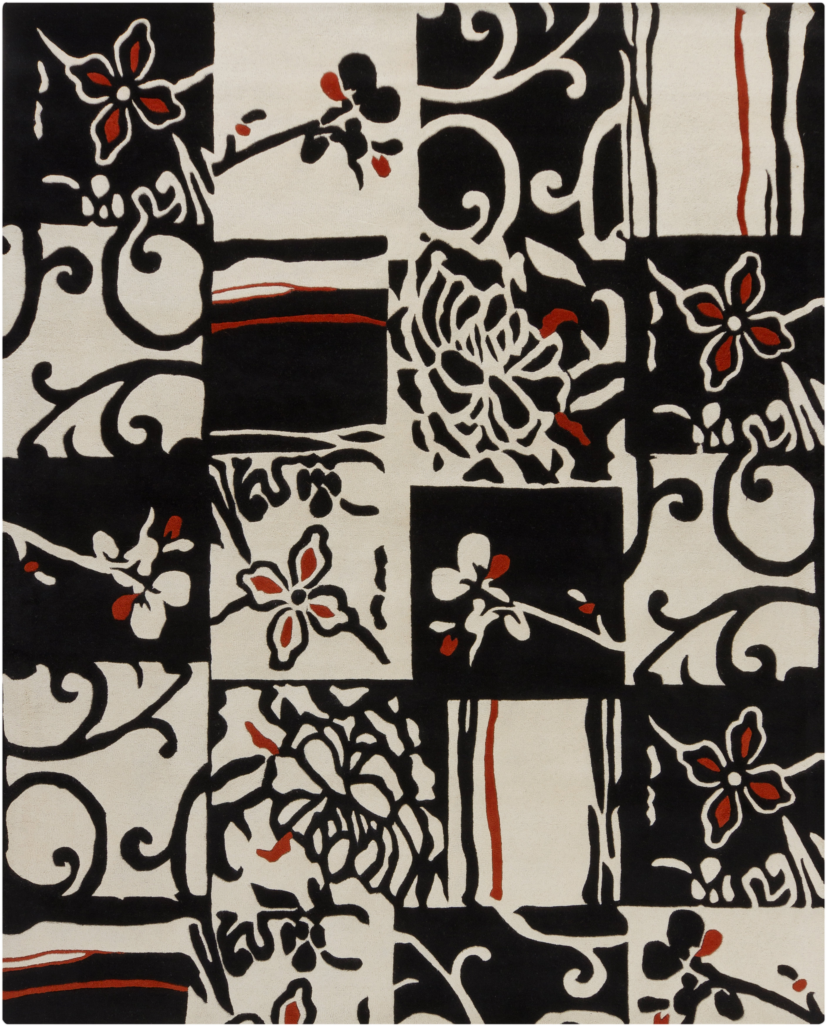 Chandra Rugs Hanu Black/Ivory Abstract Area Rug | Wayfair