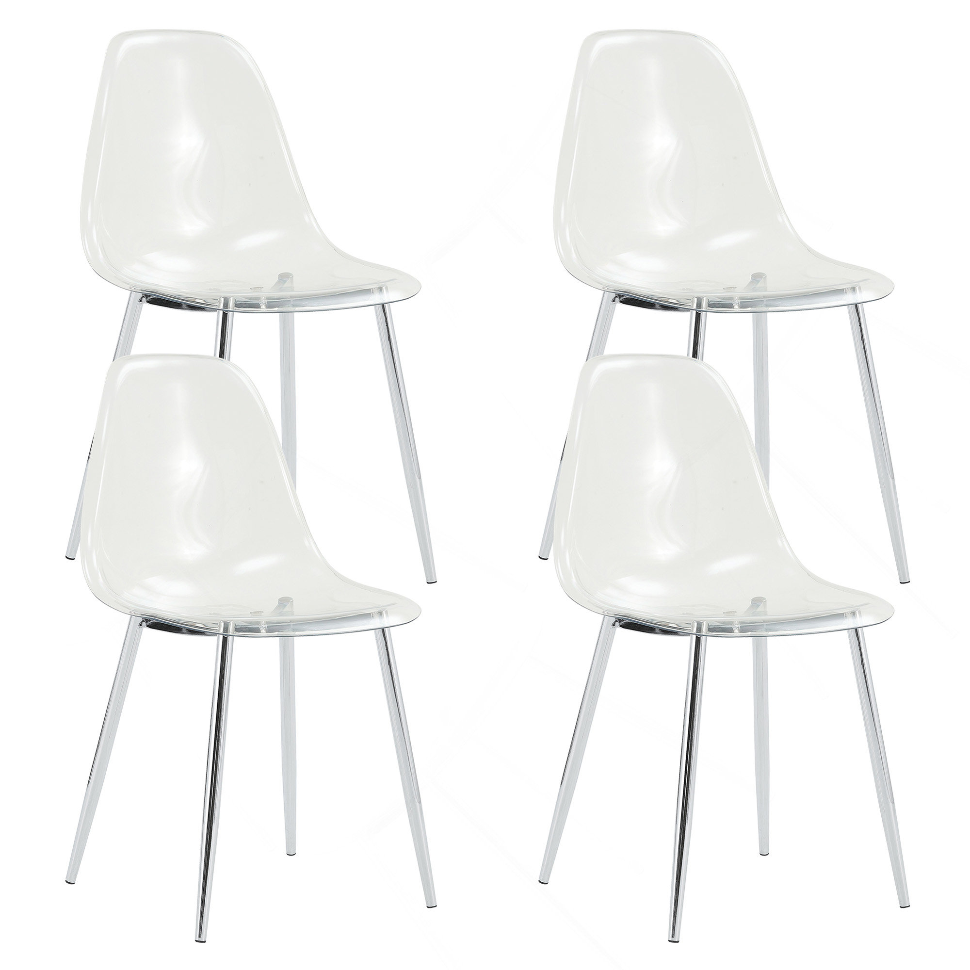 Brayden Studio® Modern Simple Transparent Dining Chair Plastic Chair ...
