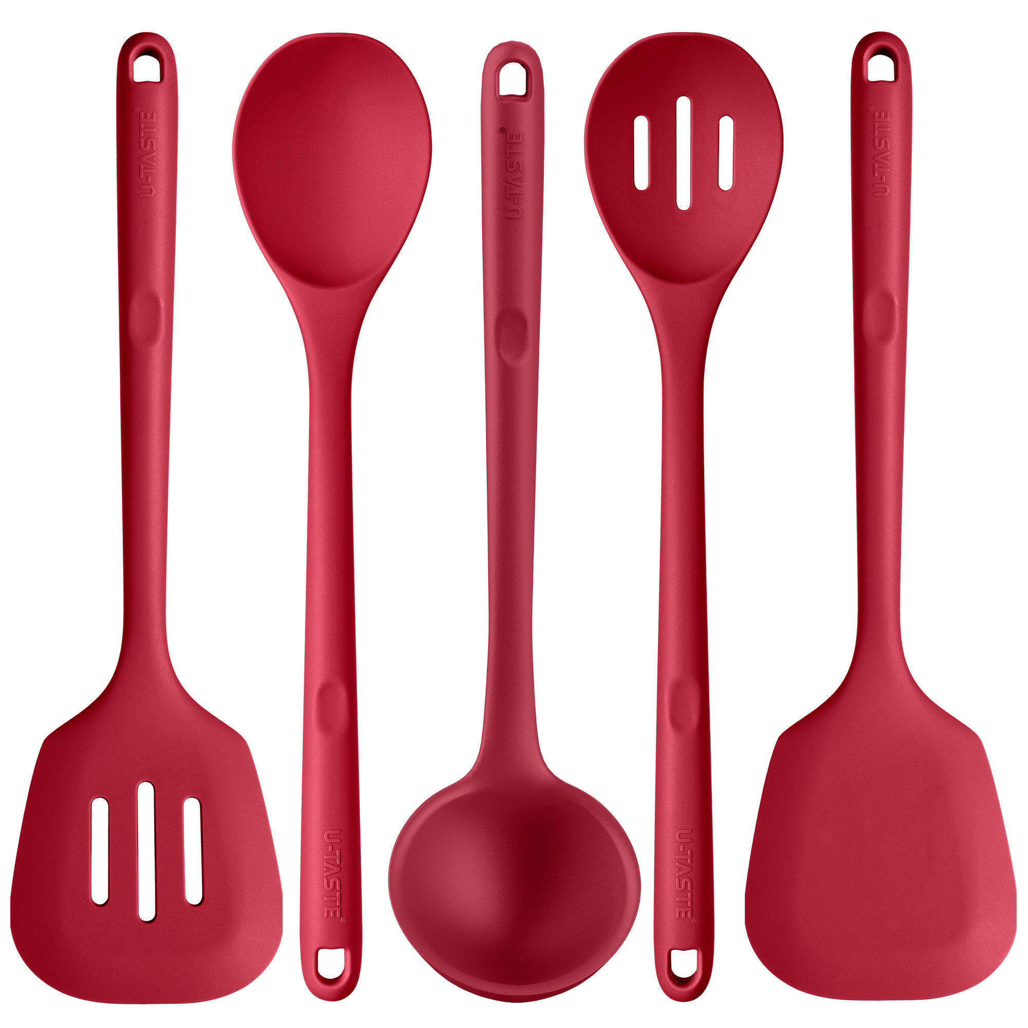 U-Taste 600ºF Heat Resistant Silicone Cooking Utensil Set: BPA-Free Non ...