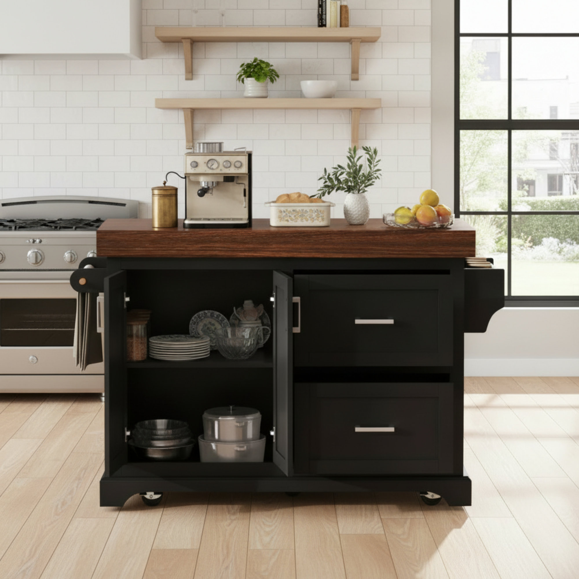 Lark Manor™ Large Kitchen Island With A 3.5-Inch Thickened Countertop ...