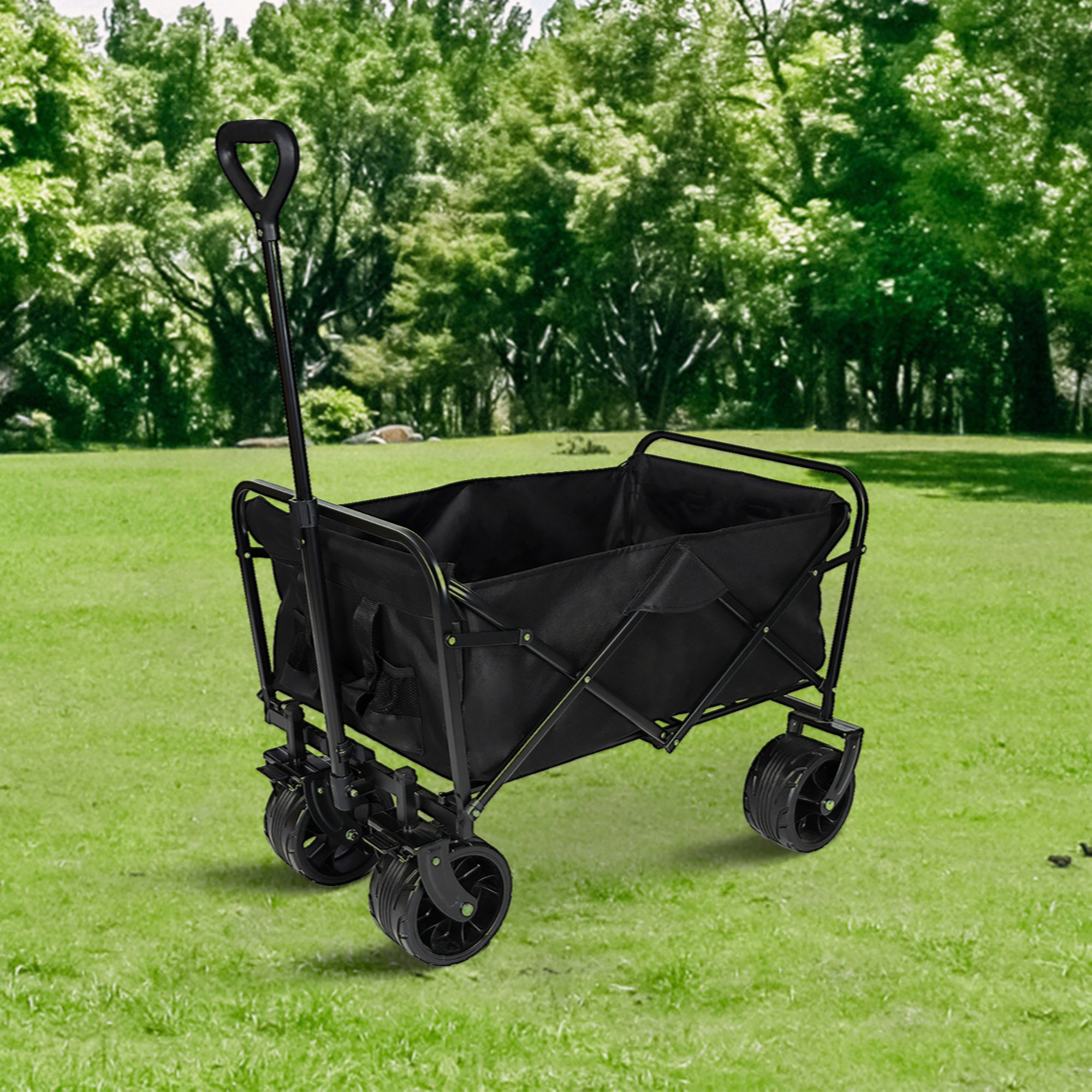 Go Peak Track 100L Collapsible Folding Beach Wagon Cart With 220Lbs ...