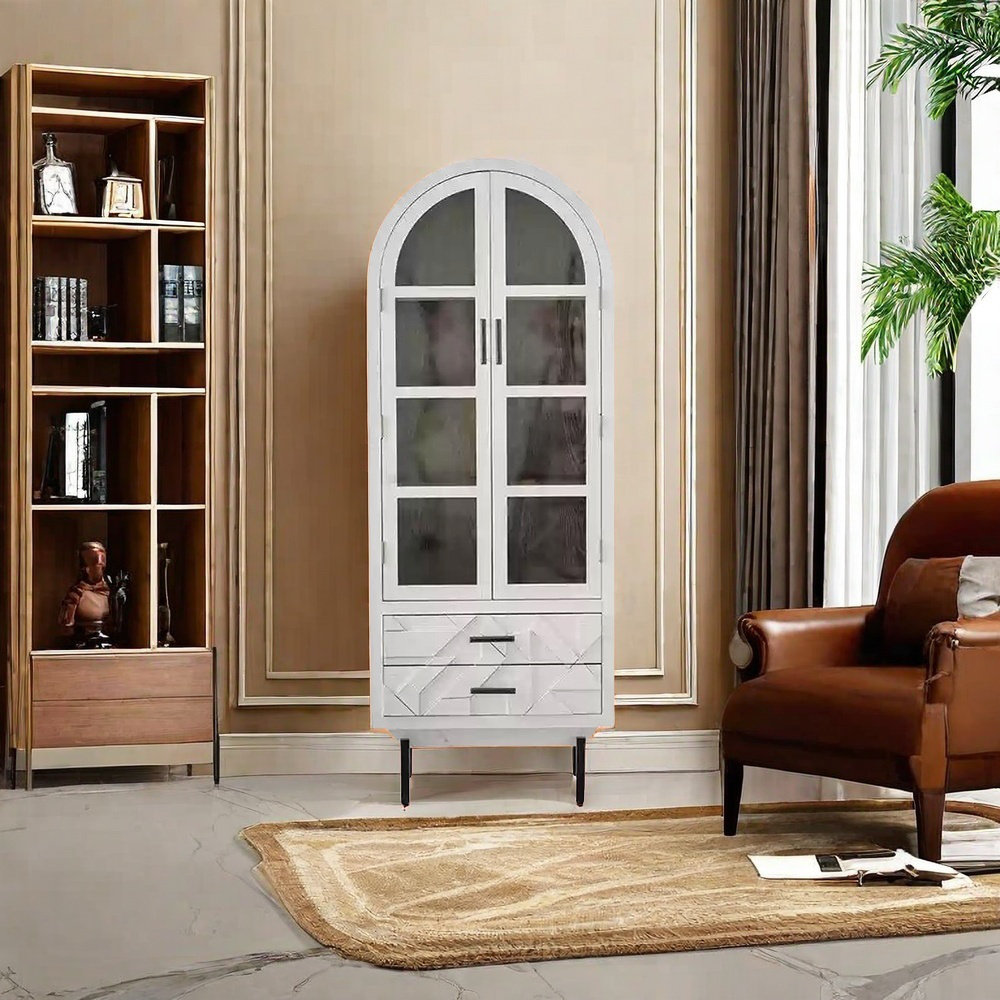 Parttlion French style arched solid wood bookcase | Wayfair