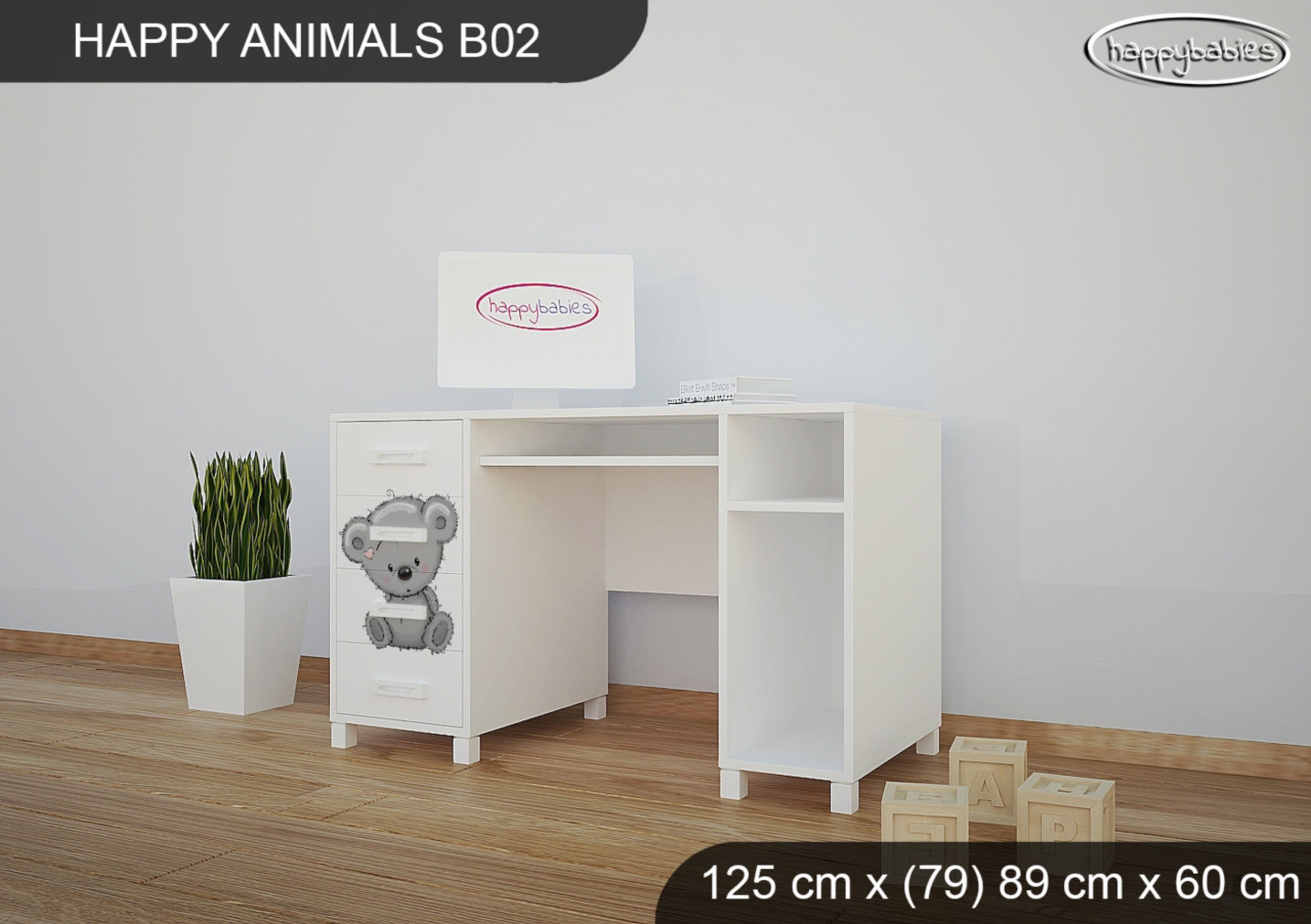 Happy Babies Animals 125cm W Computer Desk | Wayfair.co.uk