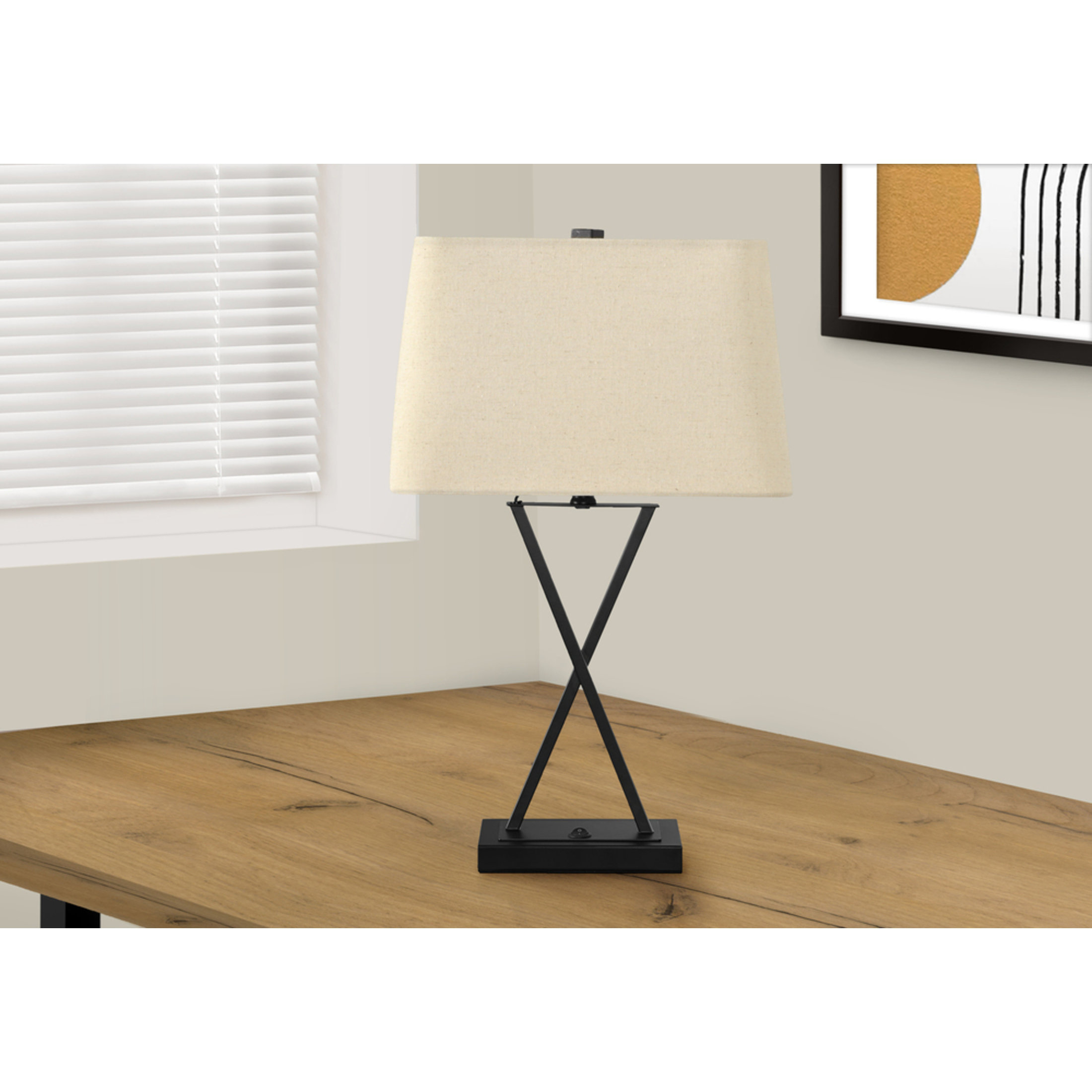 Latitude Run® Transitional Table Lamp with USB Port, Metal & Shade ...