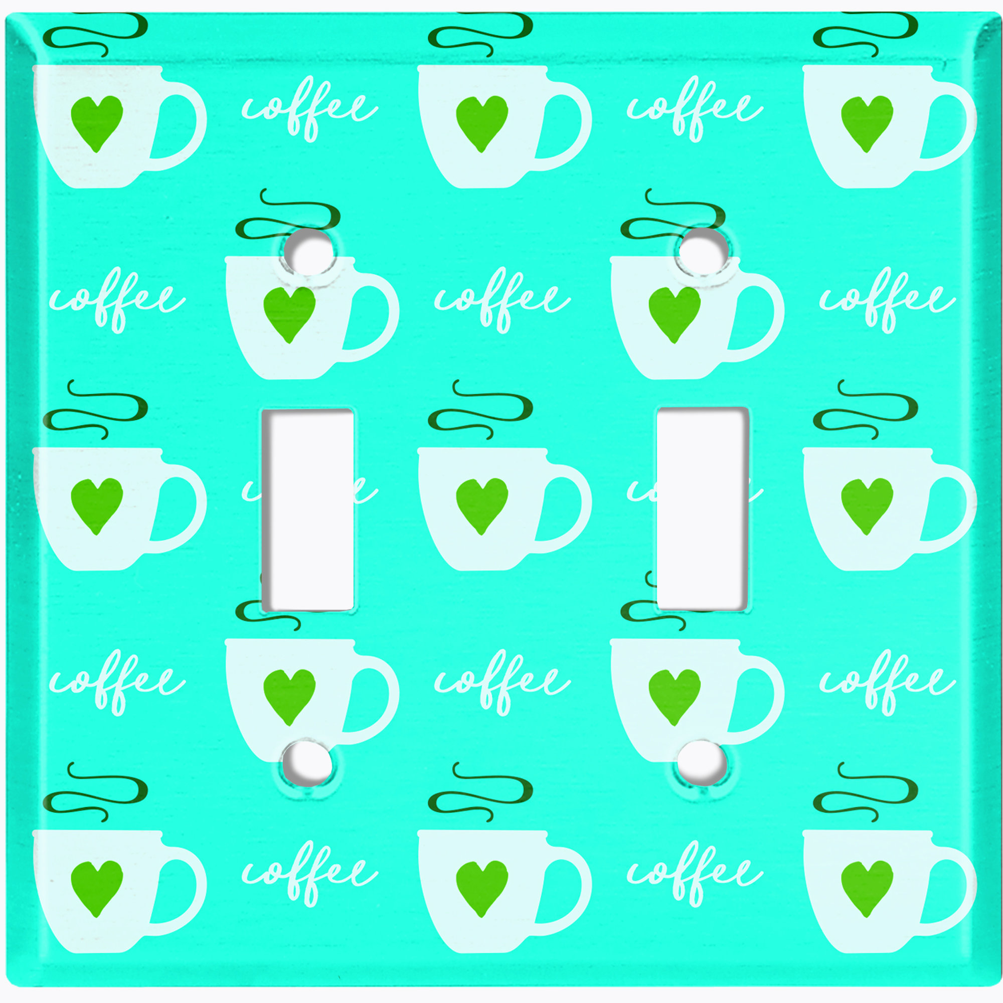WorldAcc Metal Light Switch Plate Outlet Cover (Coffee Cups Green ...