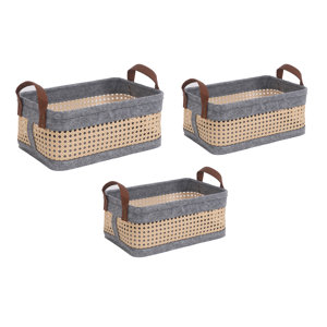 Bayou Breeze Modern Multipurpose Rattan Storage Cubes Organizer Basket ...