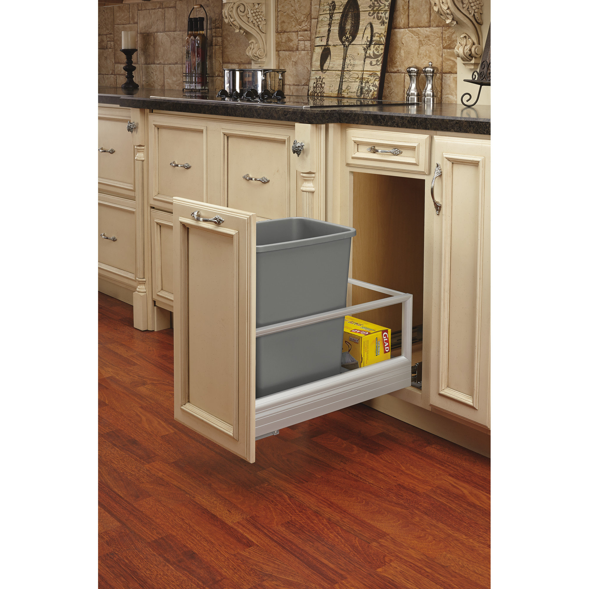 Rev-A-Shelf Pull Out Waste Container Storage for Kitchen Base Cabinets ...