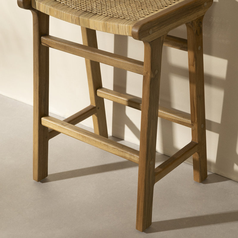 South Side Living Agave Wood Outdoor Stool | Wayfair