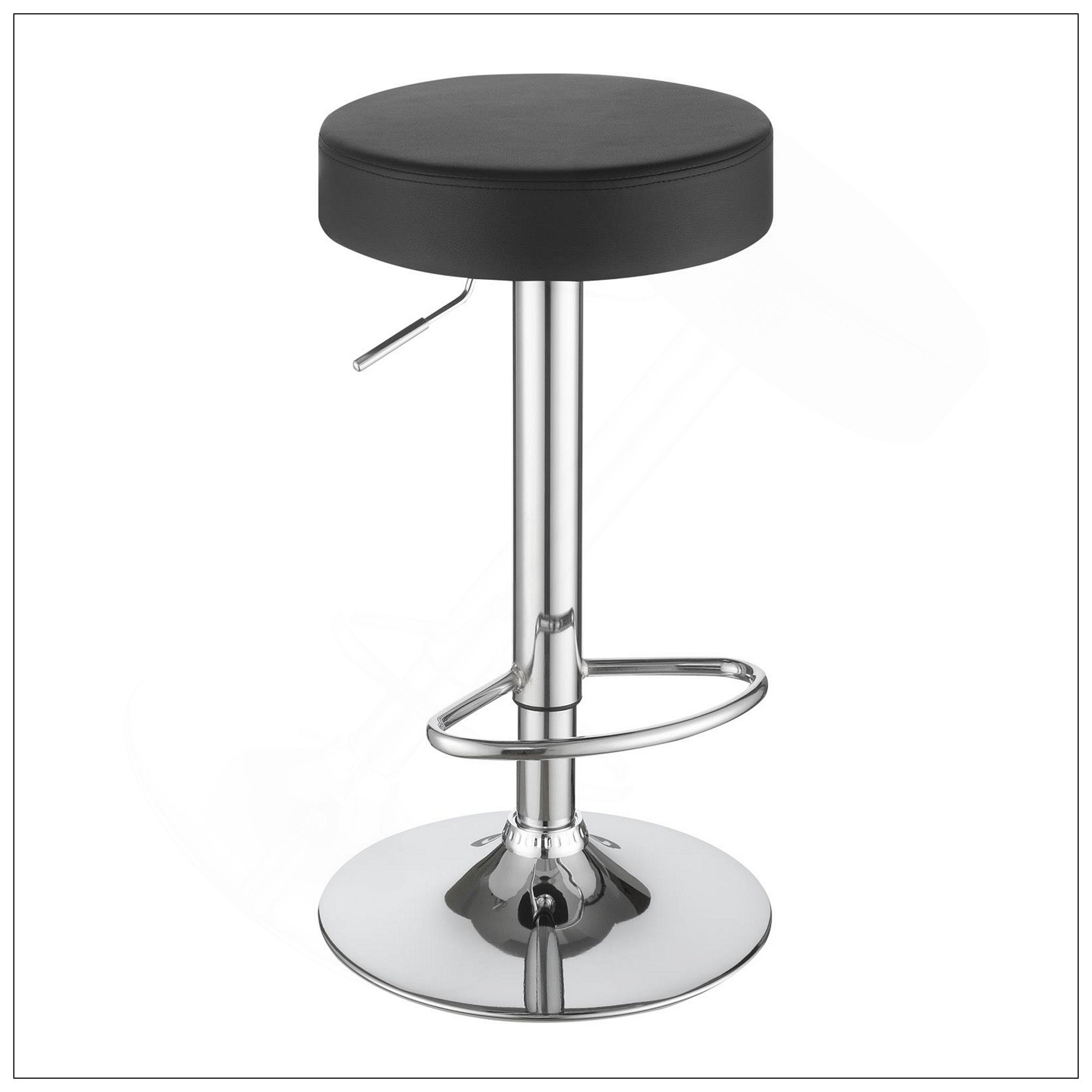 Wrought Studio™ Black And Chrome Adjustable Hydraulic Bar Stool ...