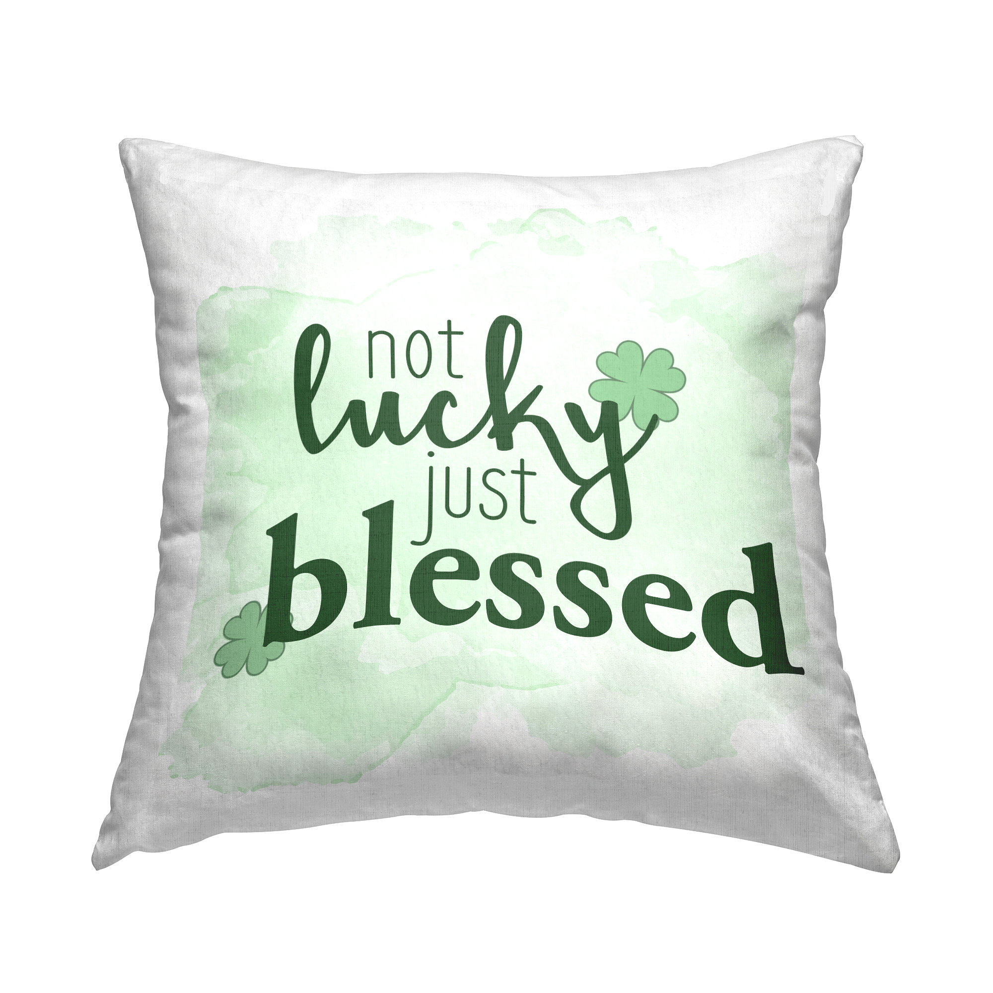 Stupell Industries Not Lucky Just Blessed Shamrock Printed Throw Pillow ...
