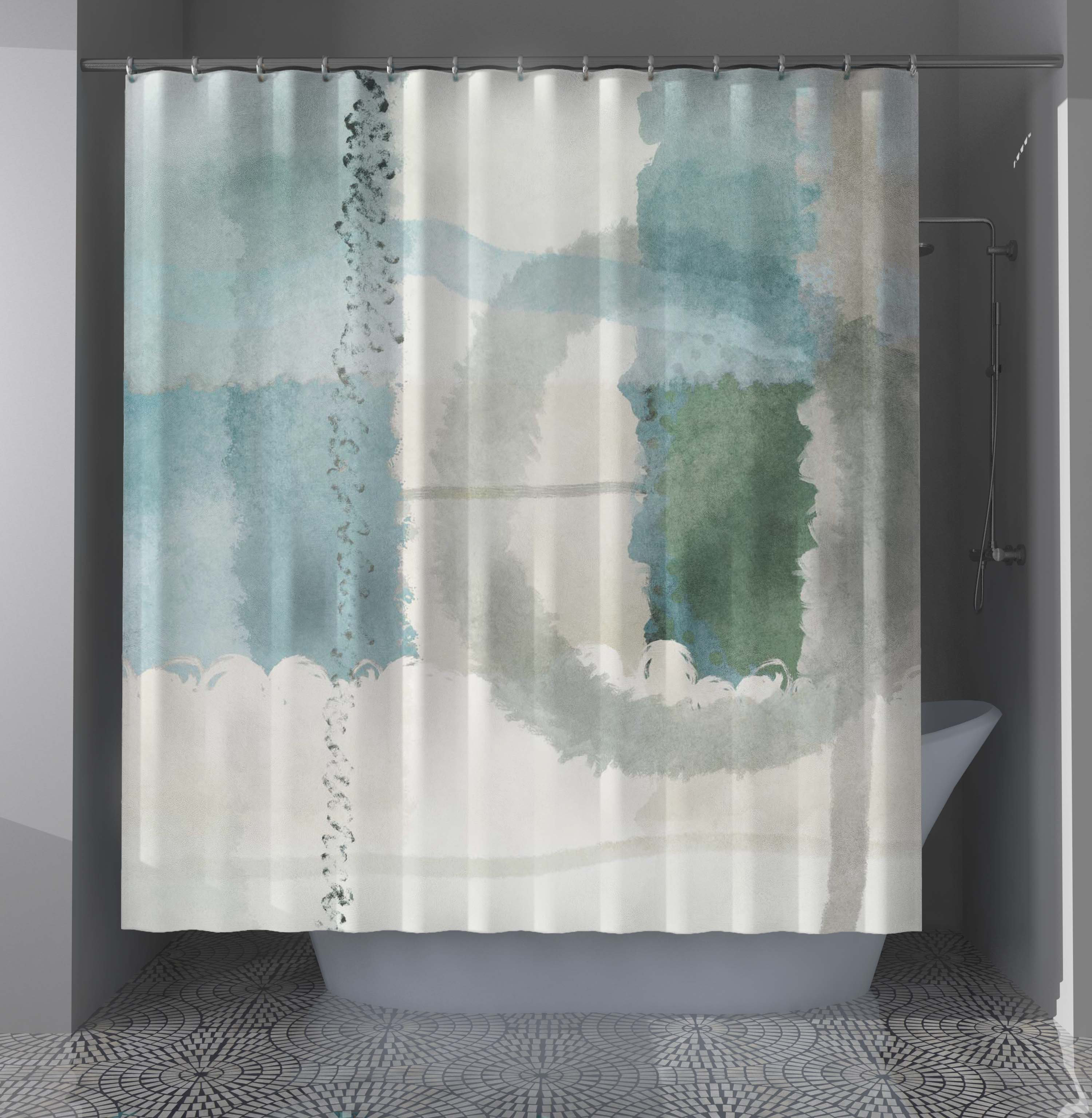 East Urban Home Lonelle Abstract Shower Curtain | Wayfair