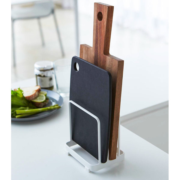 Yamazaki USA Plate Yamazaki Home Cutting Board Stand, Kitchen Storage ...