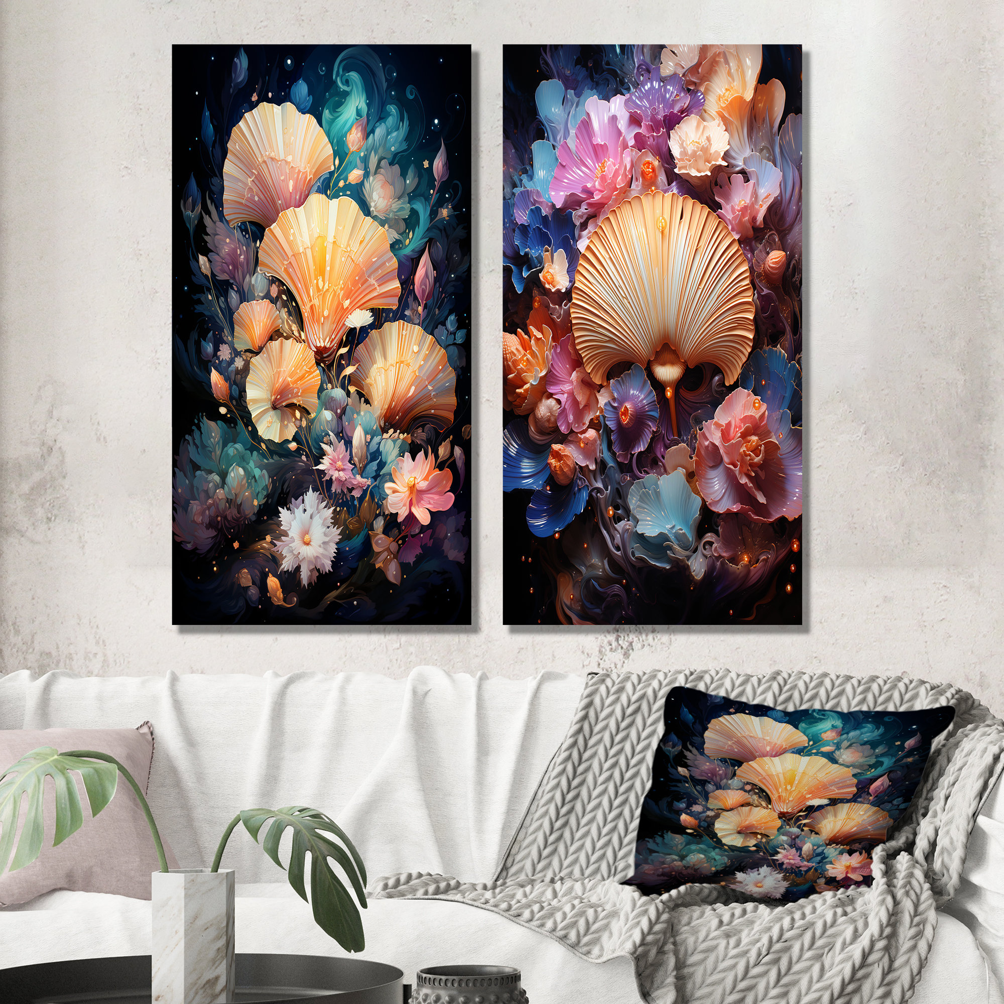 Ivy Bronx Seashells In A Cosmic Galaxy - Seashell Metal Wall Art Living ...