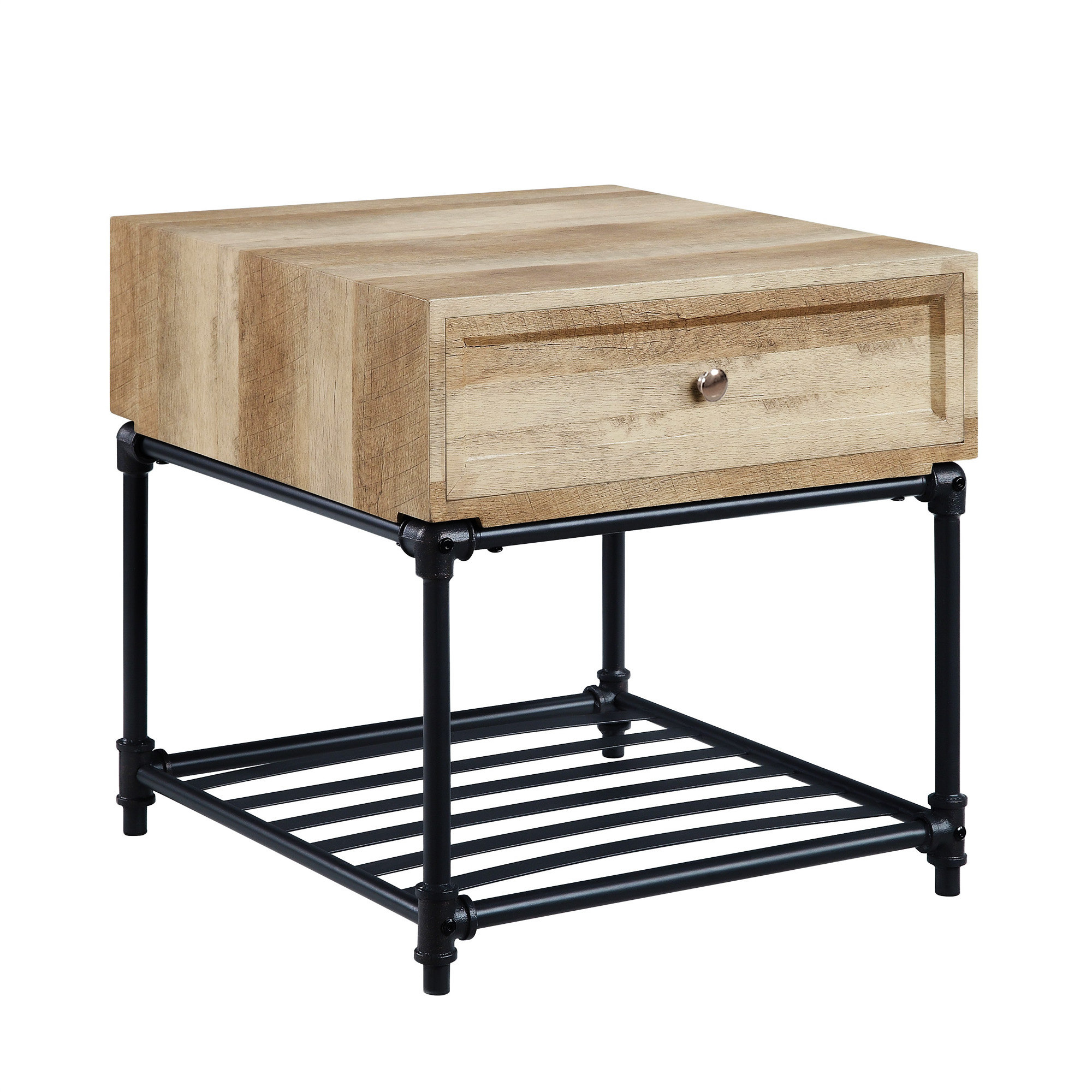 Williston Forge Brantley Oak & Sandy End Table | Wayfair