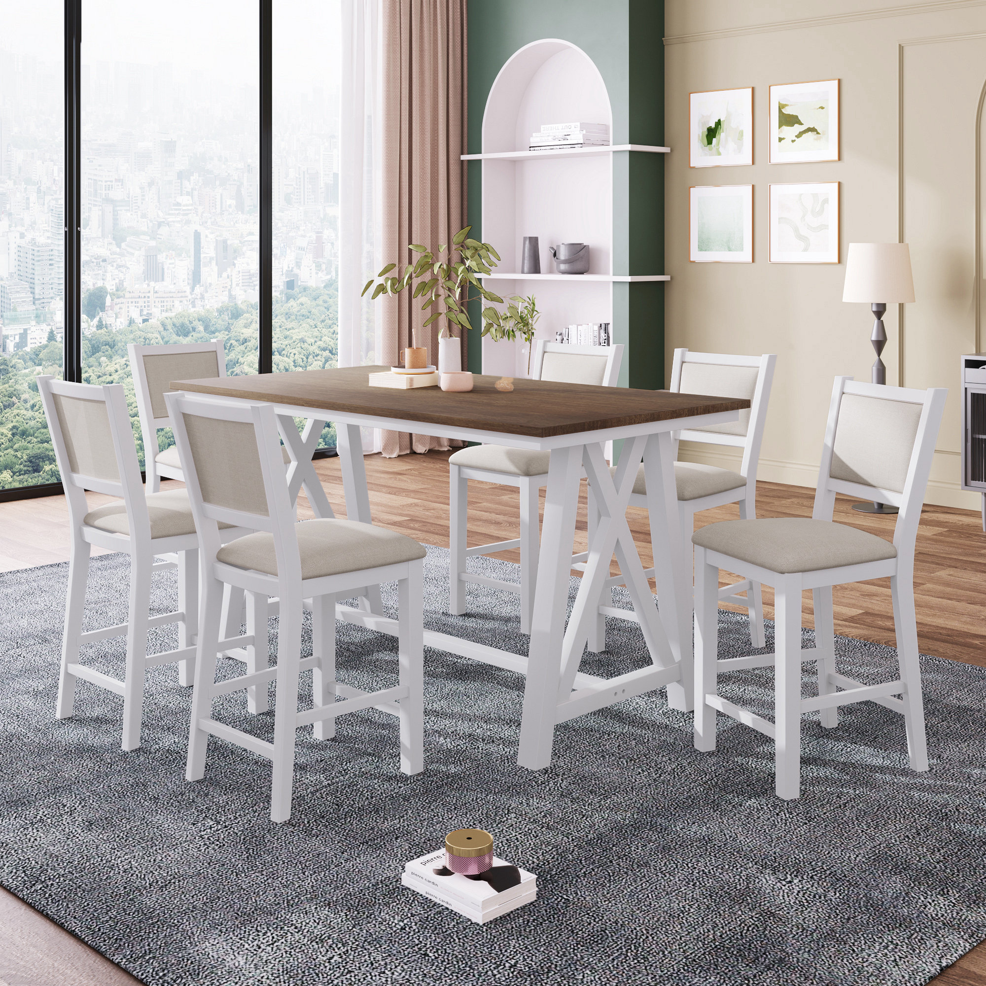 Gracie Oaks Tomeca 6 - Person Counter Height Dining Set | Wayfair