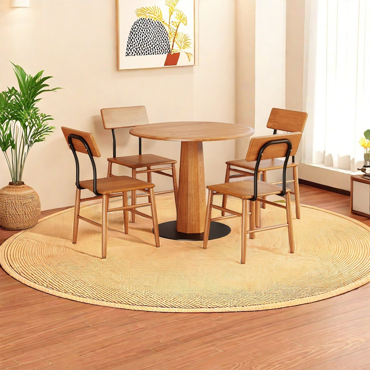A Zoetic Home Round table Casual family dining table - Wayfair Canada