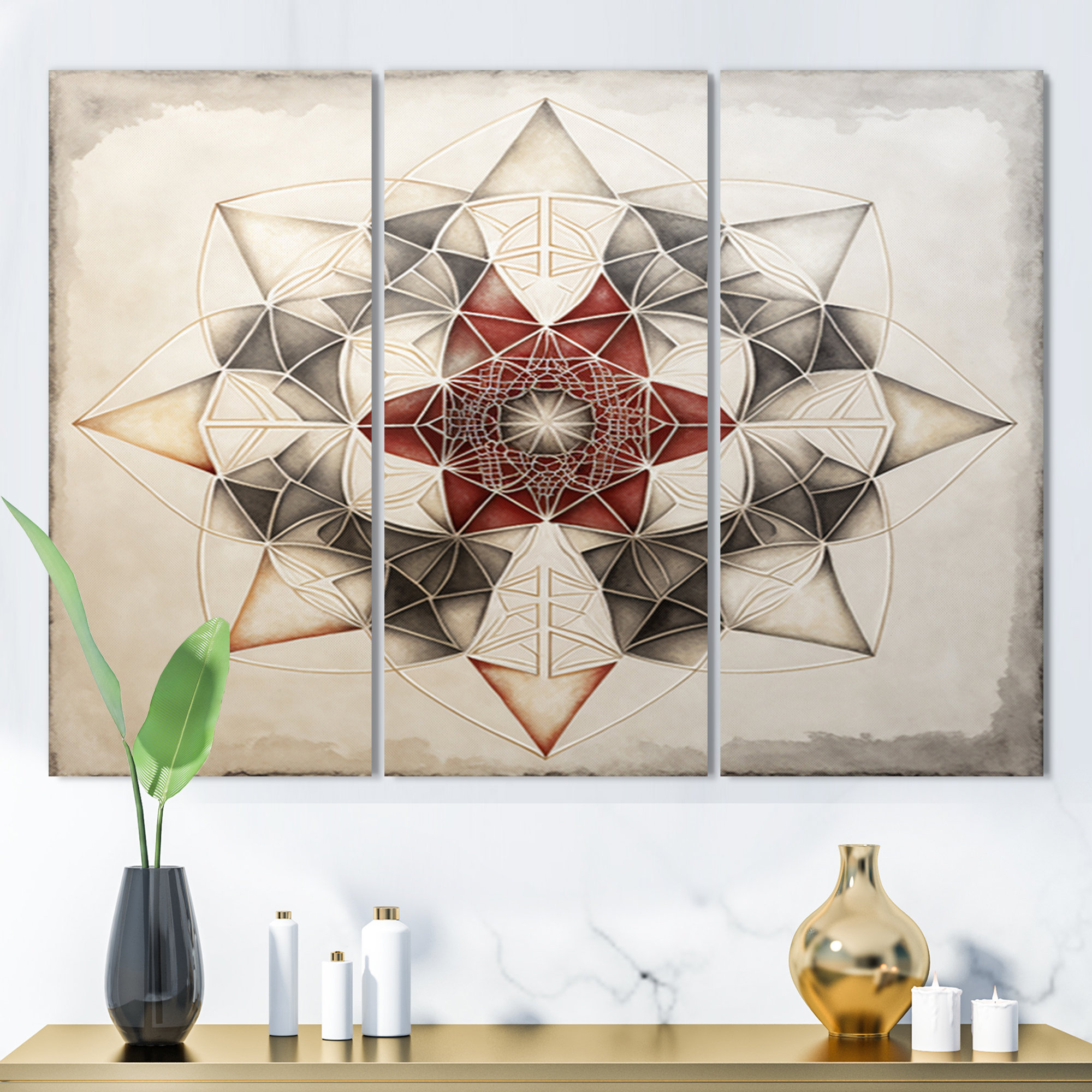 Design Art Fundamental Patterns Sacred Geometry I - 3 Piece Print on ...