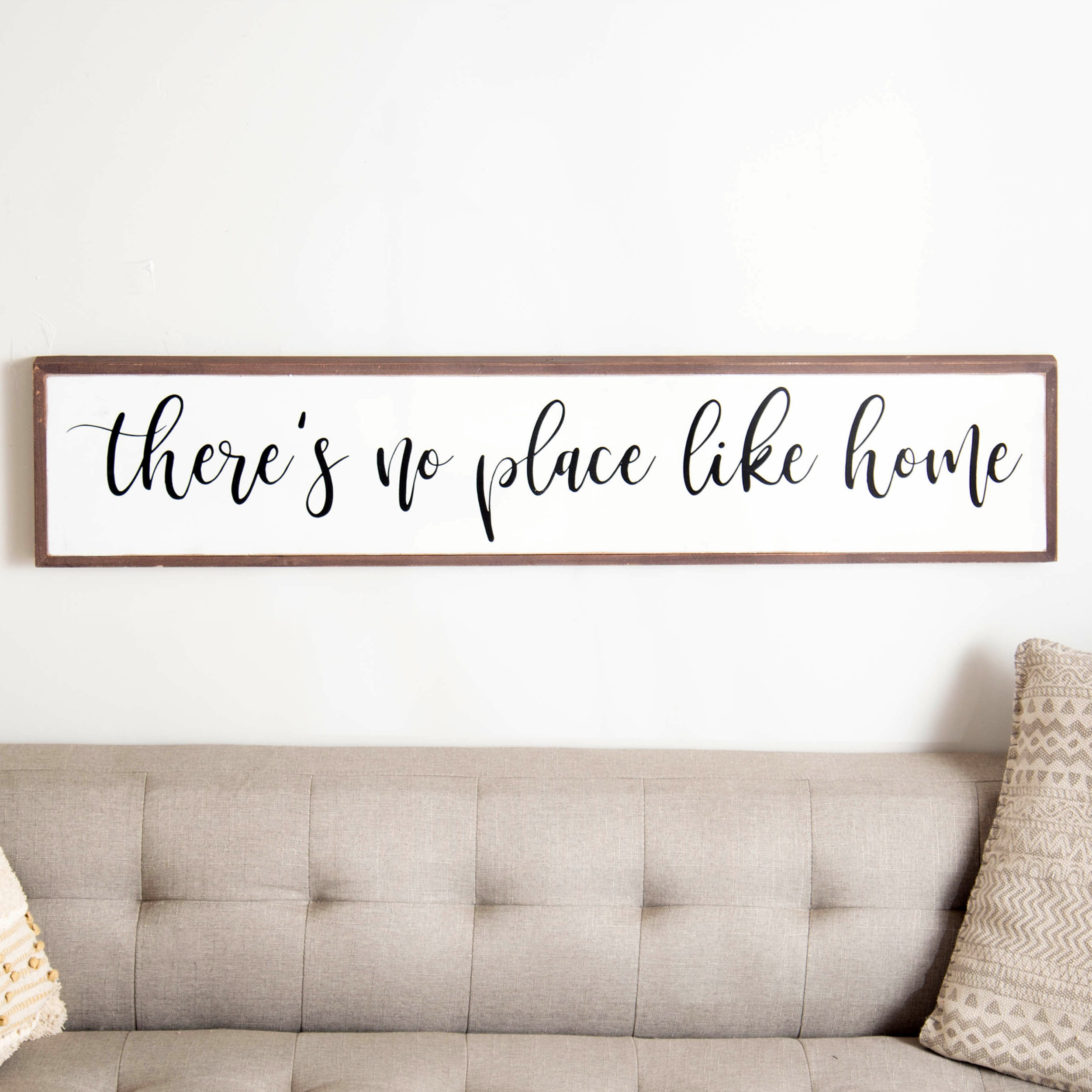 Trinx VIP Wood 42 in. White No Place Like Home Wall Sign | Wayfair