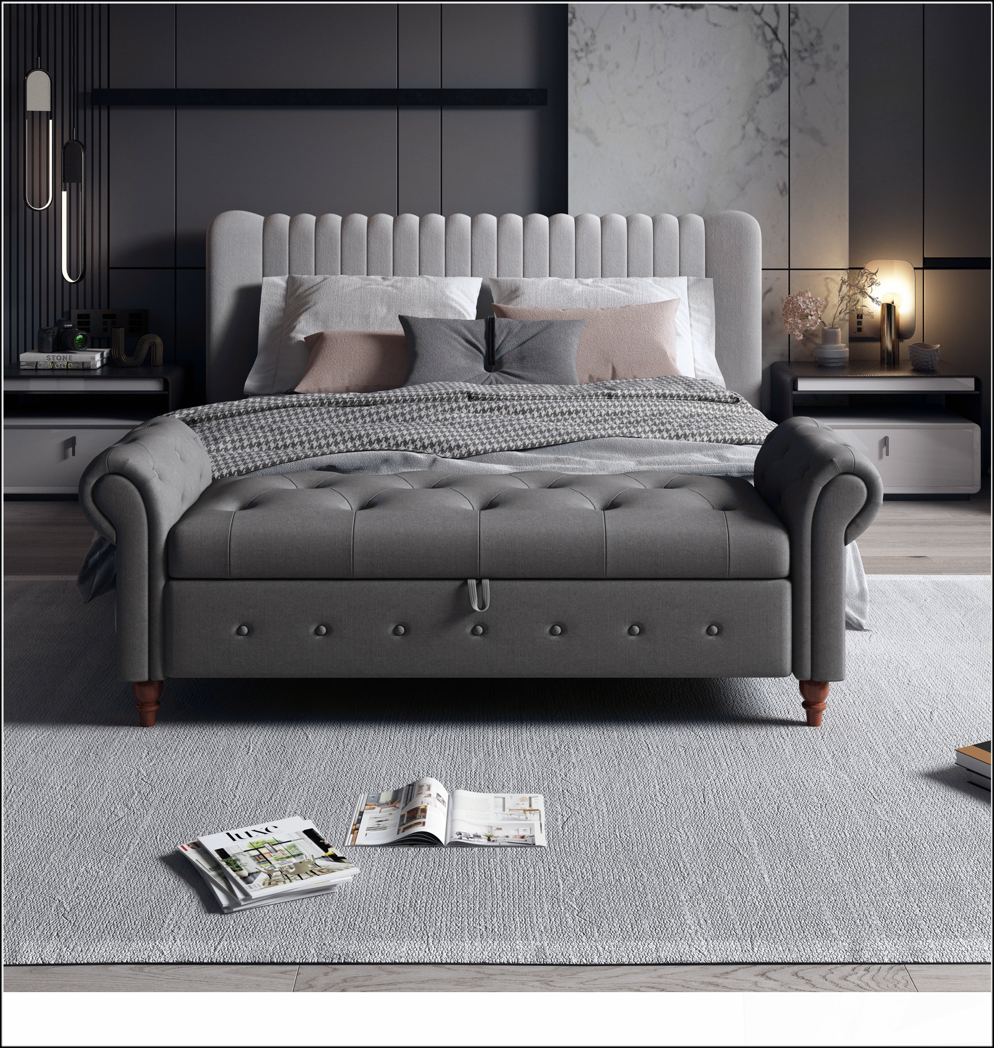 Charlton Home® 033 Bench,Simple design, comfortable and durable, multi ...