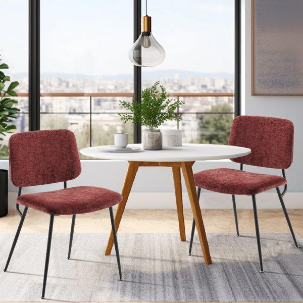 Ebern Designs Courbevoie Upholstered Split Curved Back Metal Dining ...