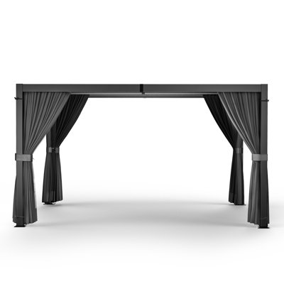 Joyside 10 Ft. W x 12 Ft. D Adjustable Louvered Roof Aluminum Pergola ...