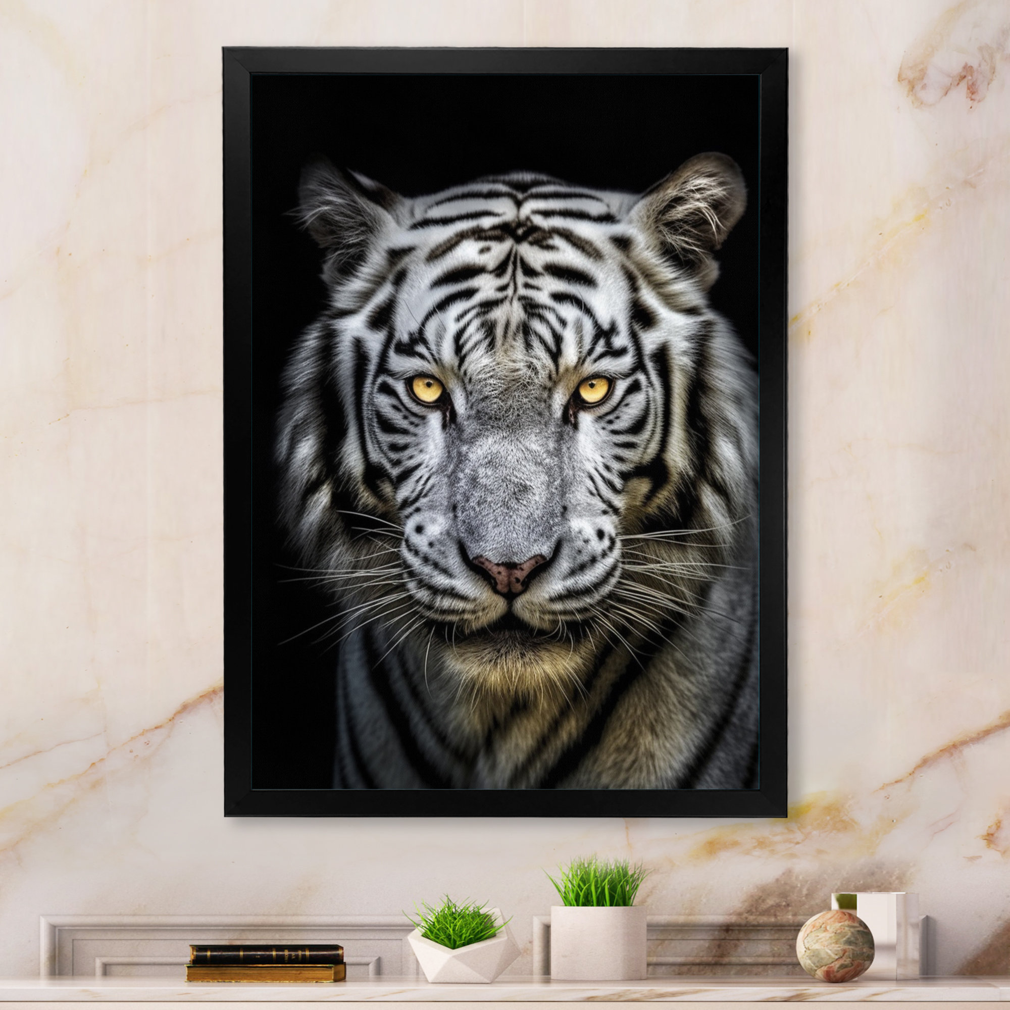 Dakota Fields Fierce White Tiger II - Tiger Framed Prints | Wayfair