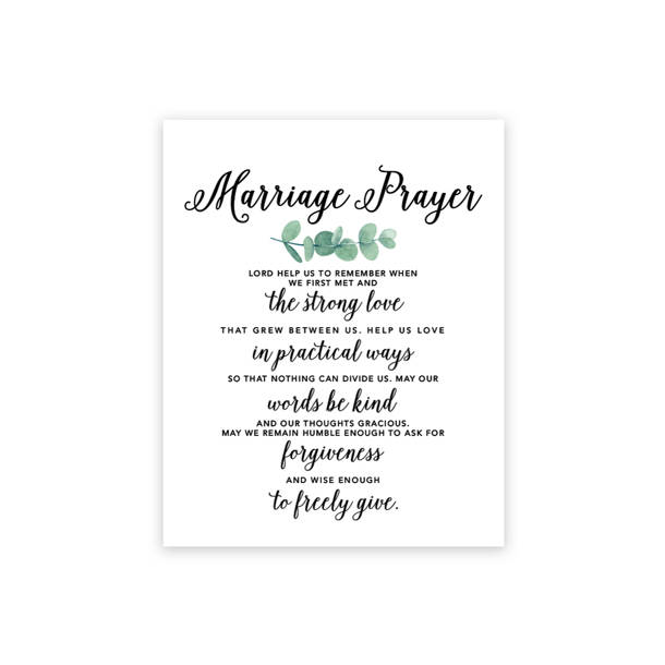 Le Prise™ " Marriage Prayer Minimal " Print on Canvas | Wayfair