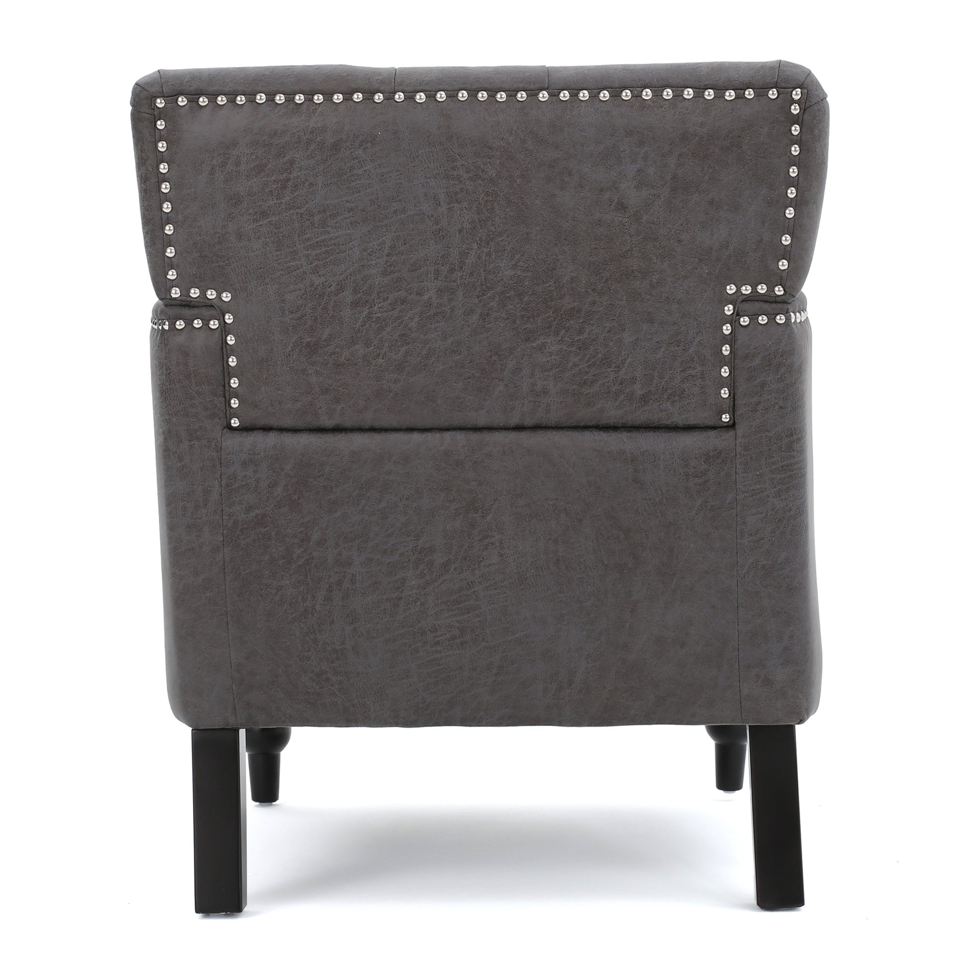 Winston Porter Sleek Microfiber Club Chair With Nailhead Accents ...