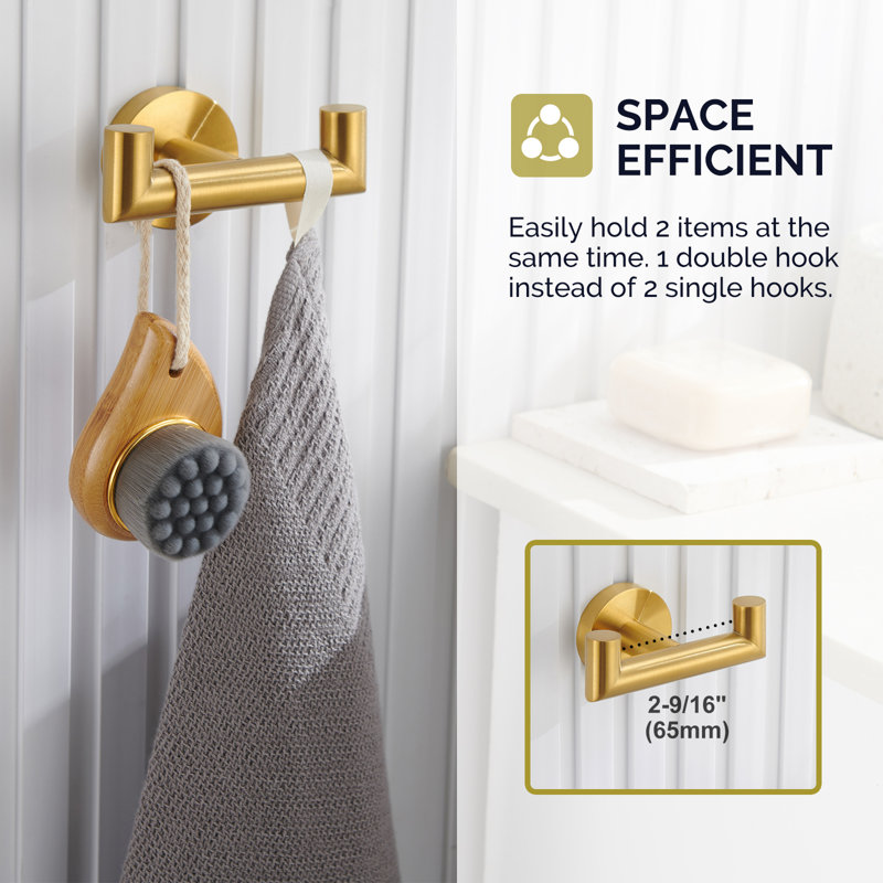 AngleSimple Stainless Steel Bathroom Double Mounting Robe Hook ...