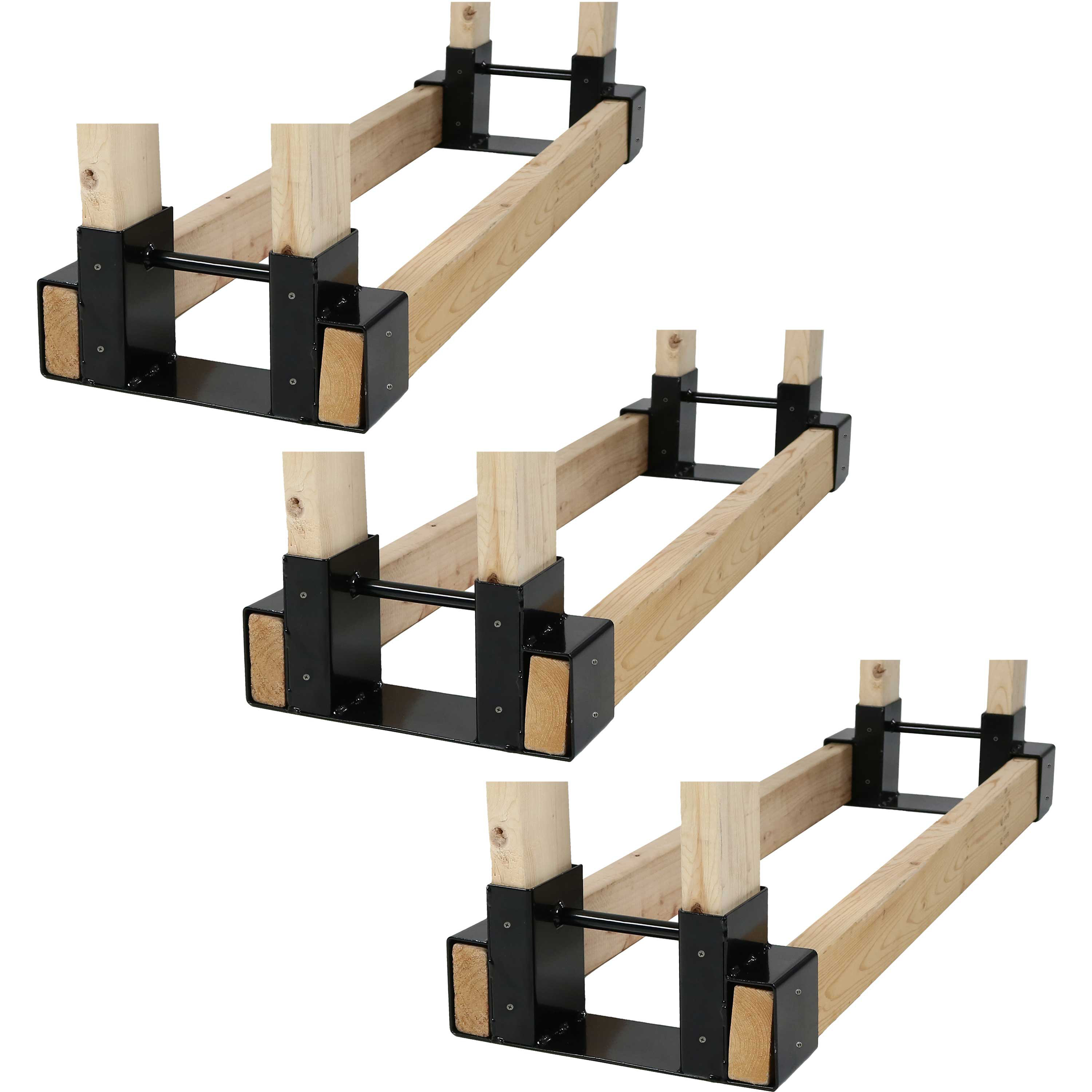 Symple Stuff Cano DIY Open-End Adjustable Steel Firewood Log Rack ...