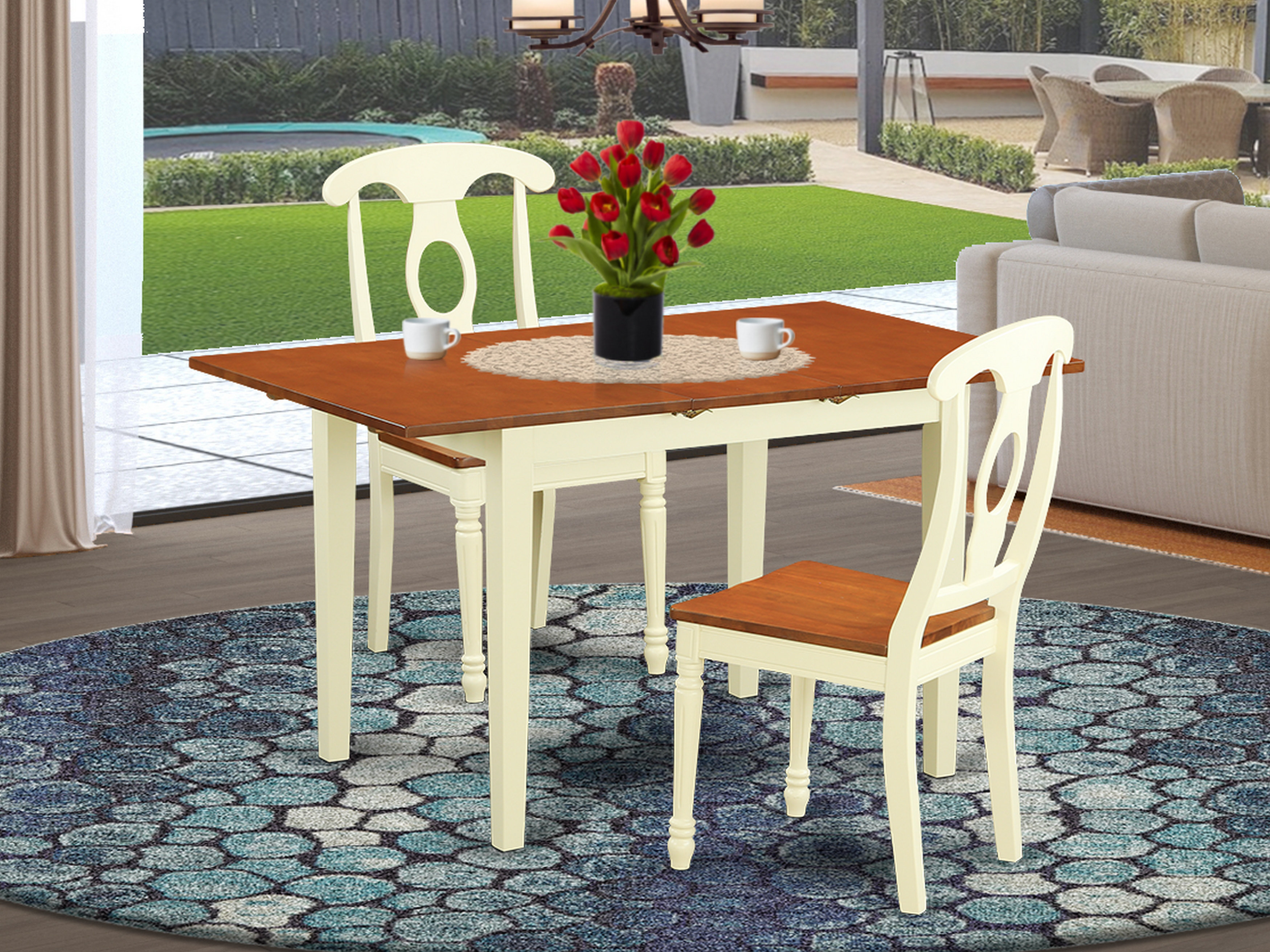 August Grove Gosson Butterfly Leaf Rubberwood Solid Wood Dining Set ...