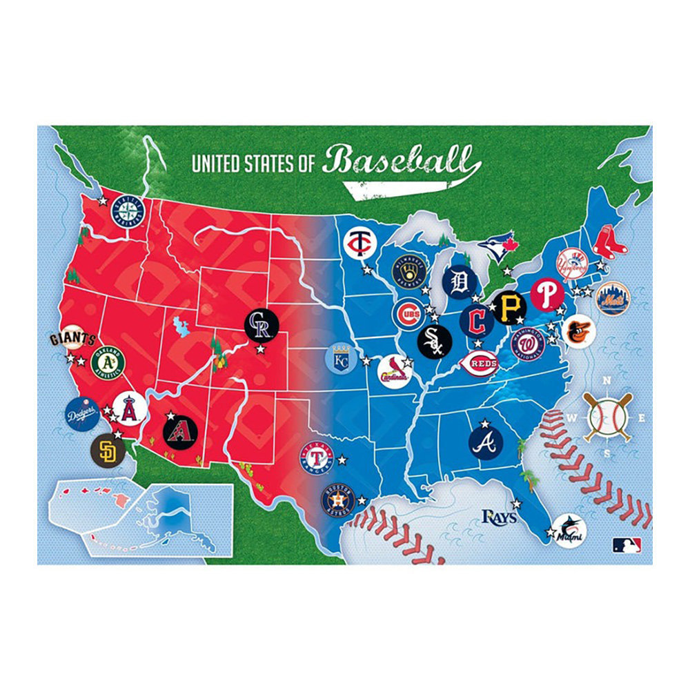 MasterPieces MLB League Map 500 Pc Jigsaw Puzzle Fun for Adults & Kids | Wayfair