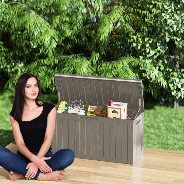 Emperic Design 80 Gallons Water Resistant Resin Lockable Deck Box in ...