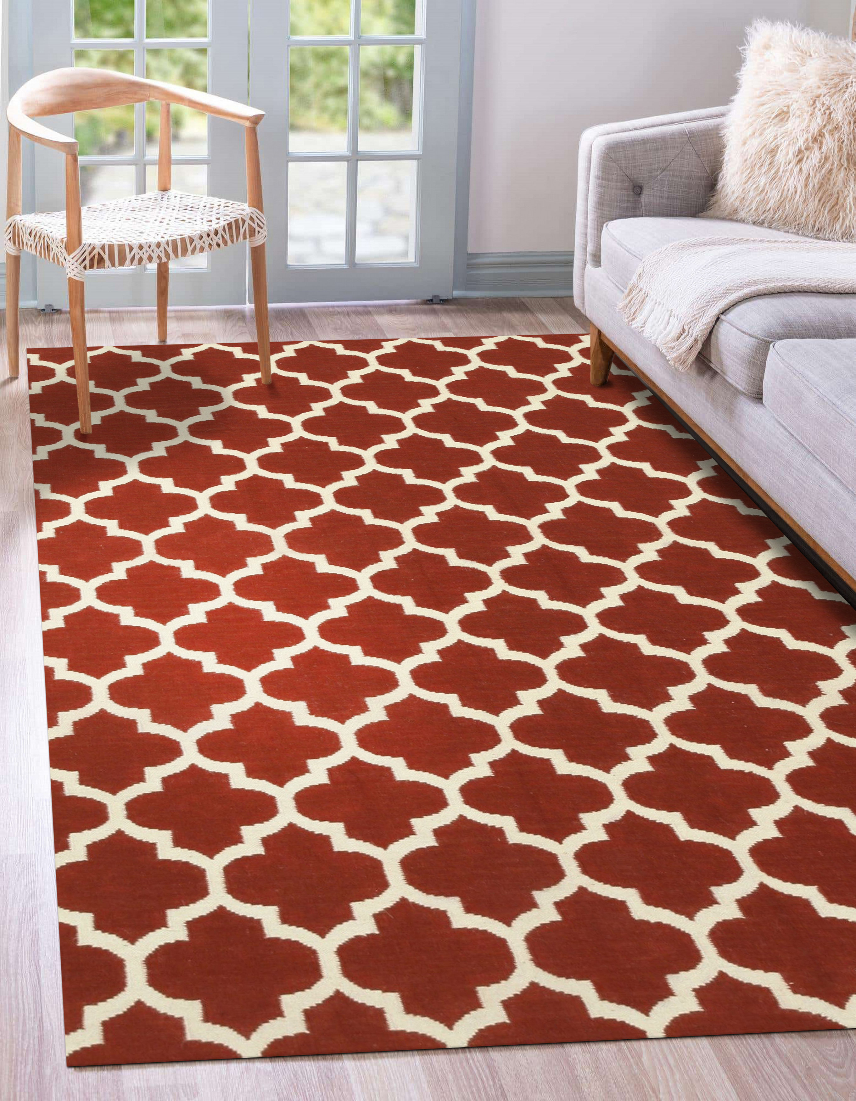 The Conestoga Trading Co. Majestic Trellis Red Nan Rug | Wayfair