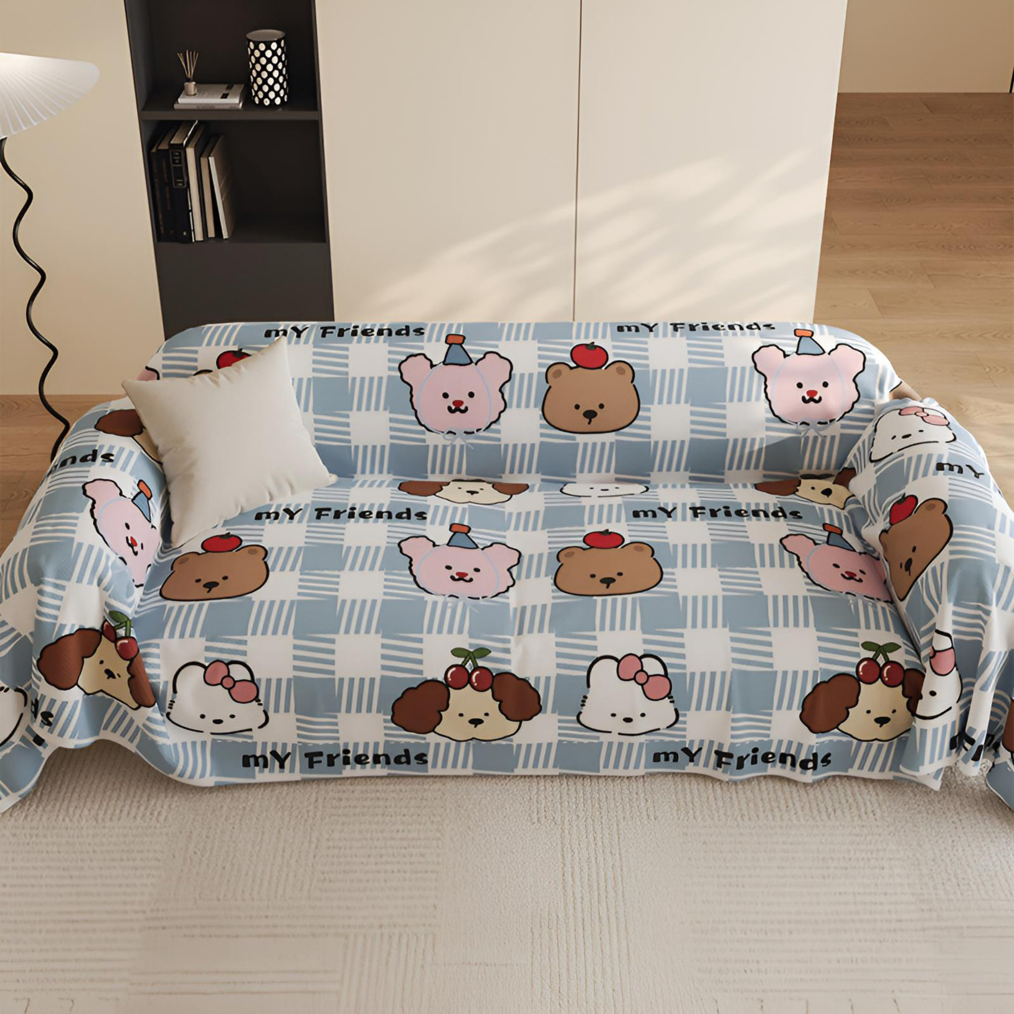 Zoomie Kids Cute Cartoon Pattern All Season Universal Sofa Cover With ...
