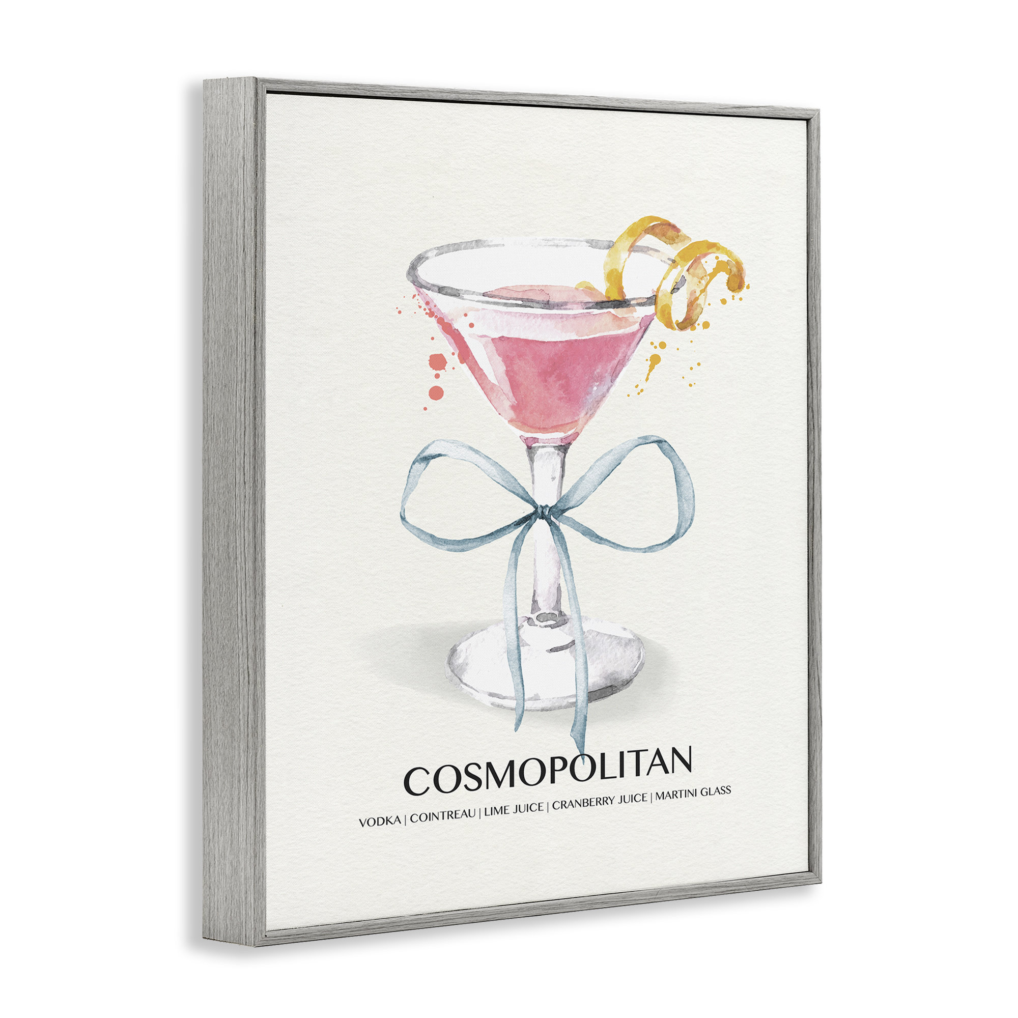 Ebern Designs Pastel Cocktail with Bow Framed Giclee Art by Susan Jill ...
